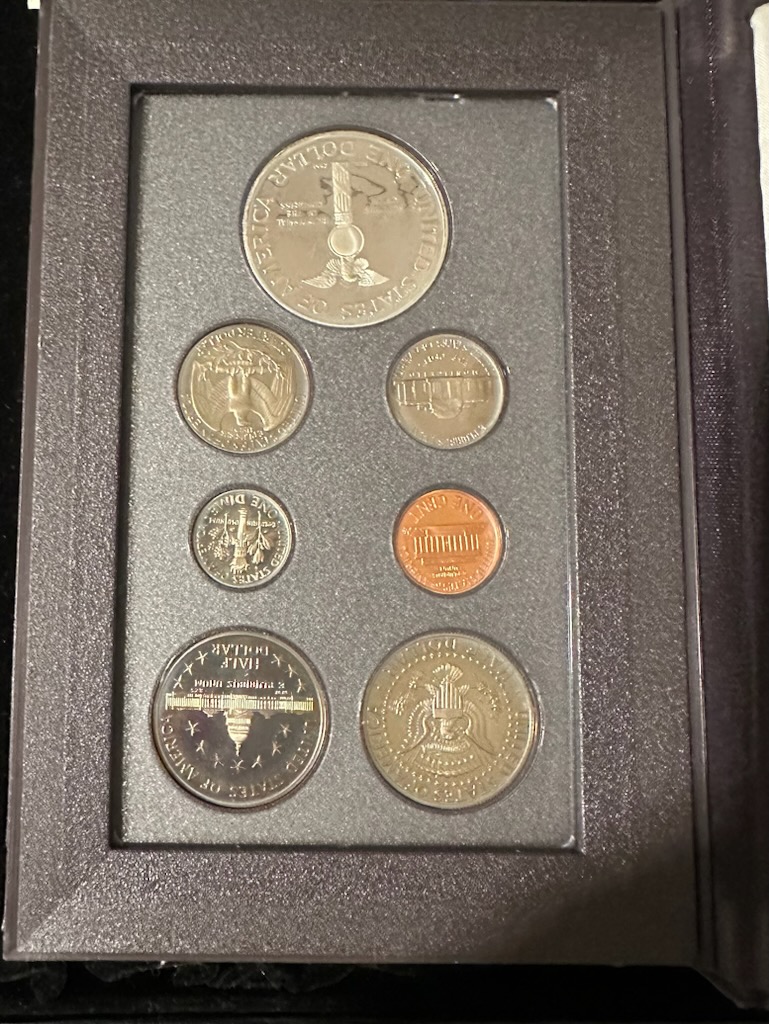 1989 Prestige Set Including the Congressional Silver Dollar and Half ...