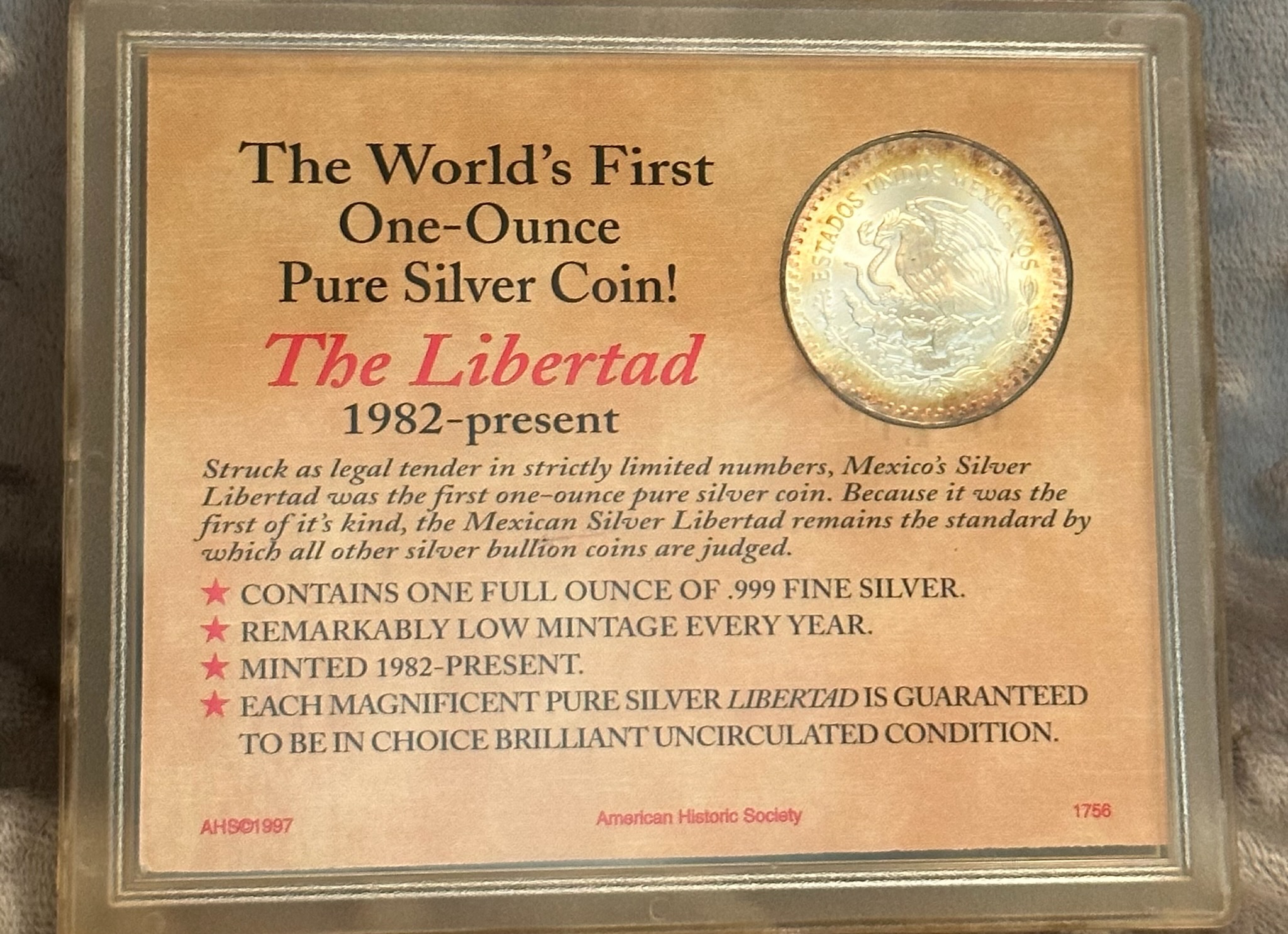 1982 1 oz Pure Silver Libertad | Property Room