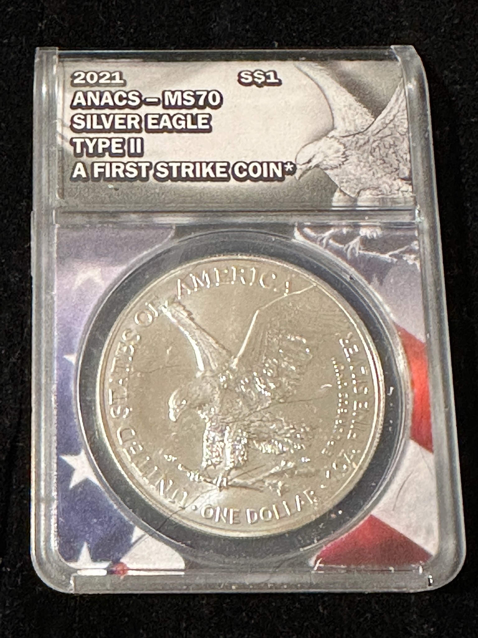 2021 ANACS-MS70 Silver Eagle Type II First Strike | Property Room