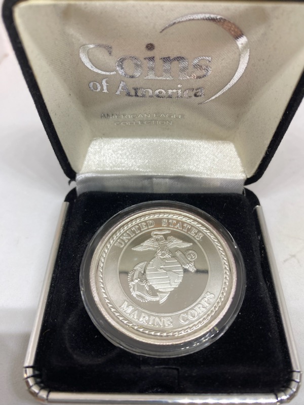 1 oz .999 silver US Marines Round plus bonus coin | Property Room