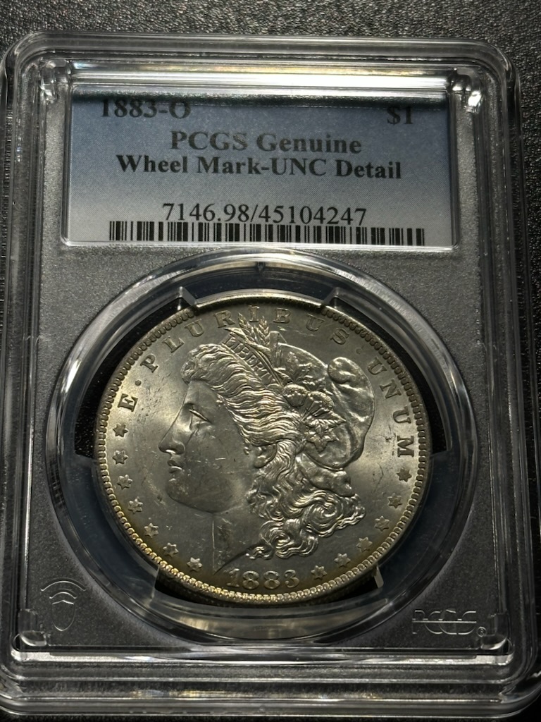1883-O Morgan Dollar PCGS Genuine Wheel Mark Uncirculated Details ...