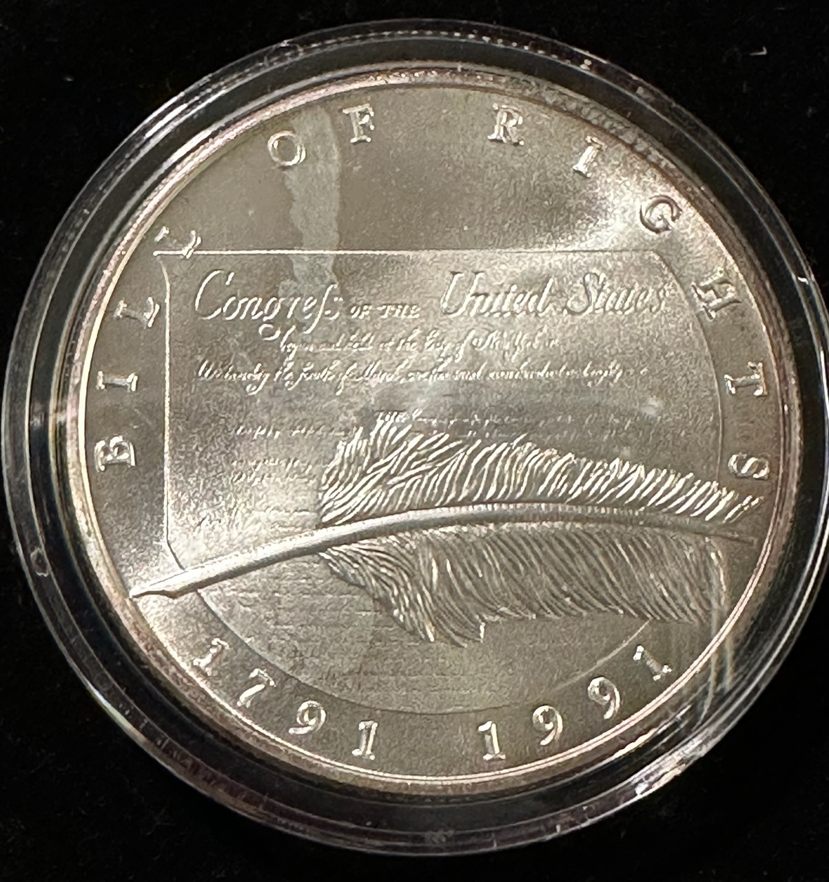 1991 200th Anniversary Bill of Rights Chrysler Corporation 1oz Silver ...