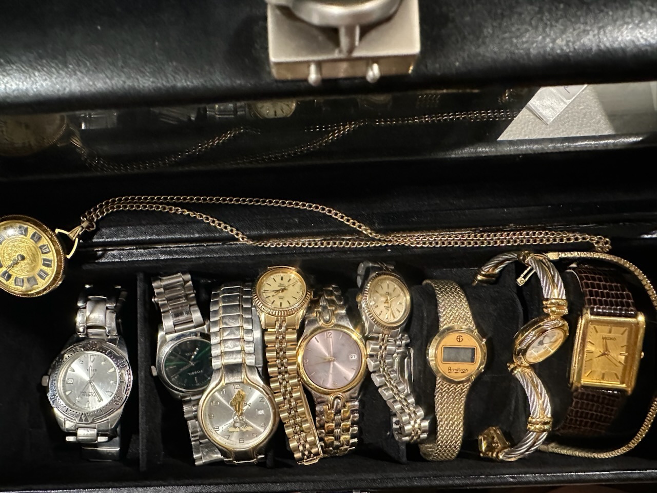 Variety Brand 11 pc Watch Lot (Fossil, Seiko, Armitron, Disney Time ...