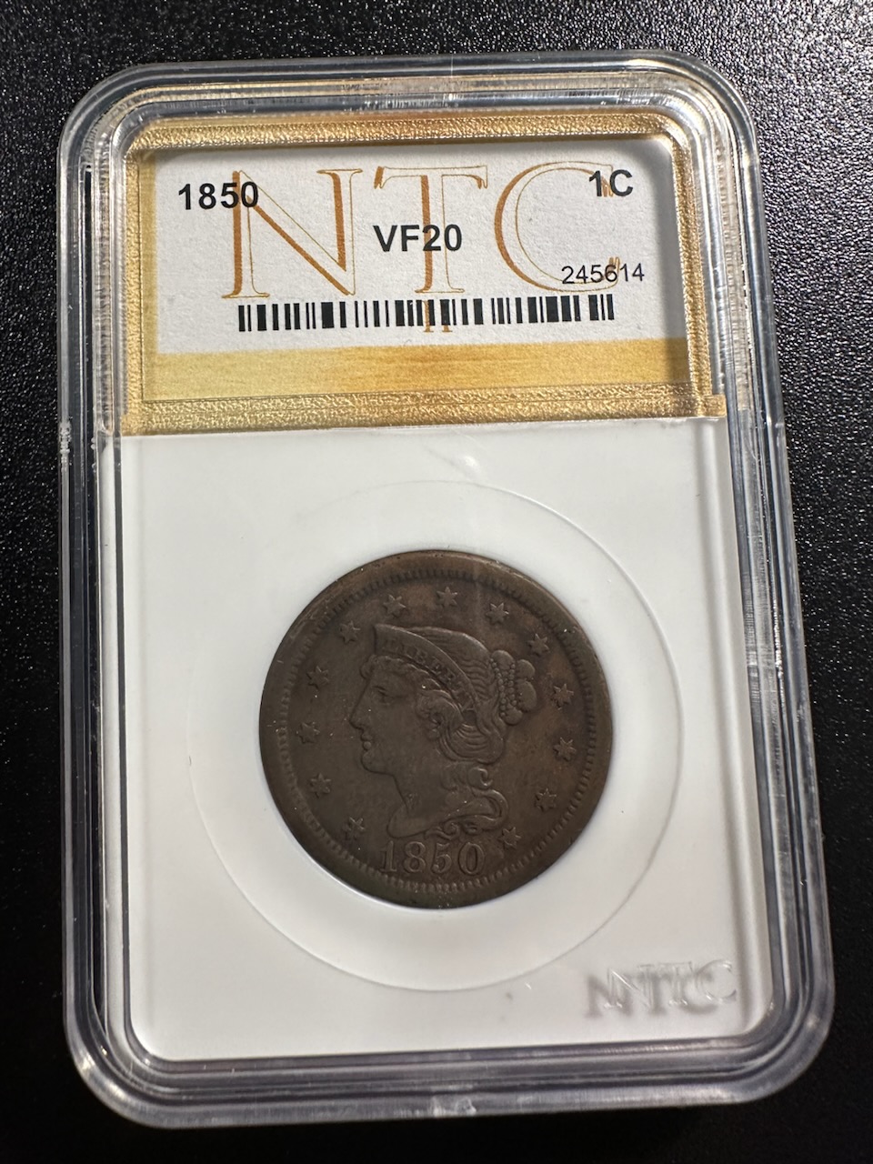 1850 NTC VF20 1C - Coin | Property Room