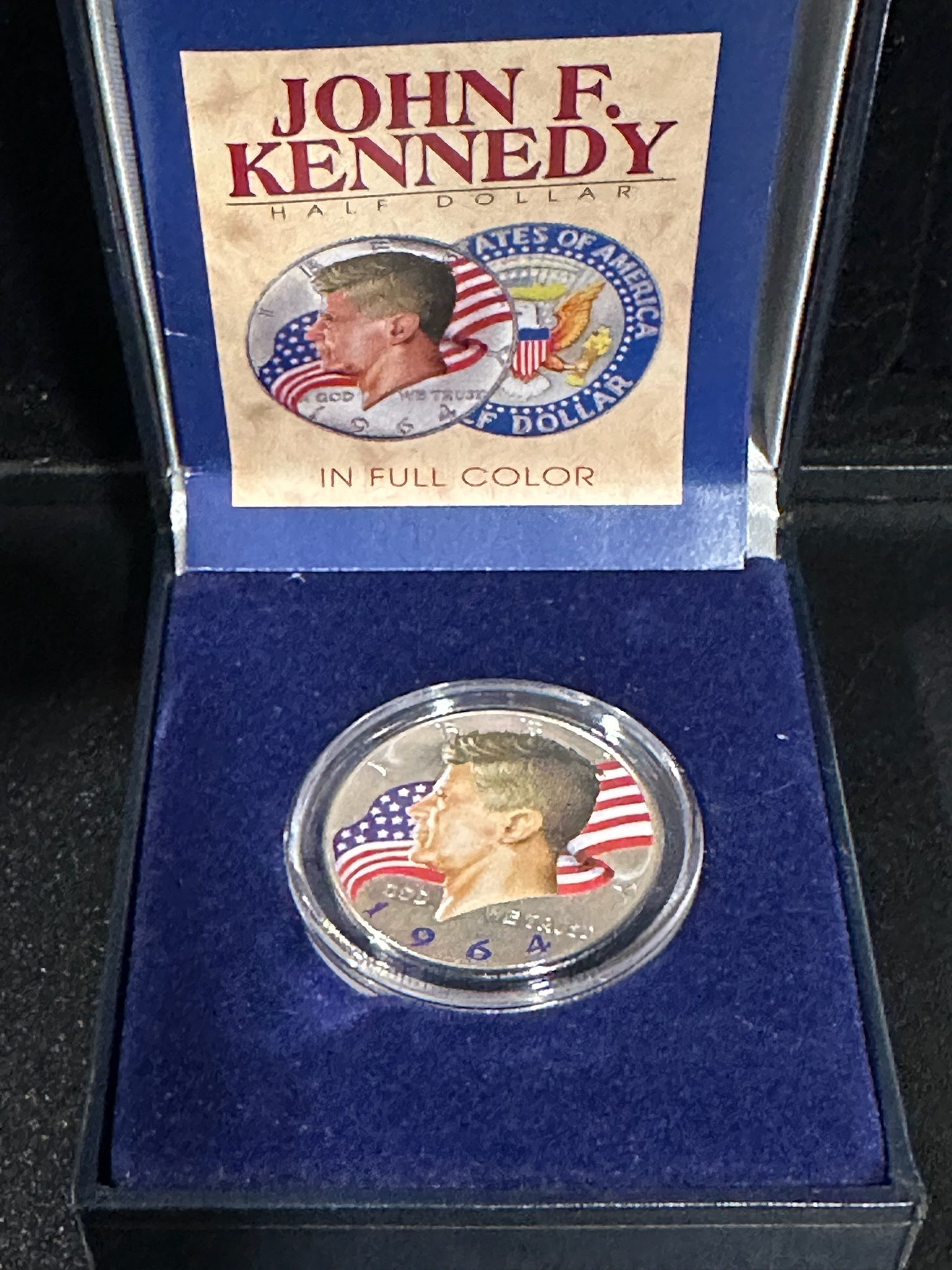 1964 John F. Kennedy Silver Half Dollar in Full Color | Property Room