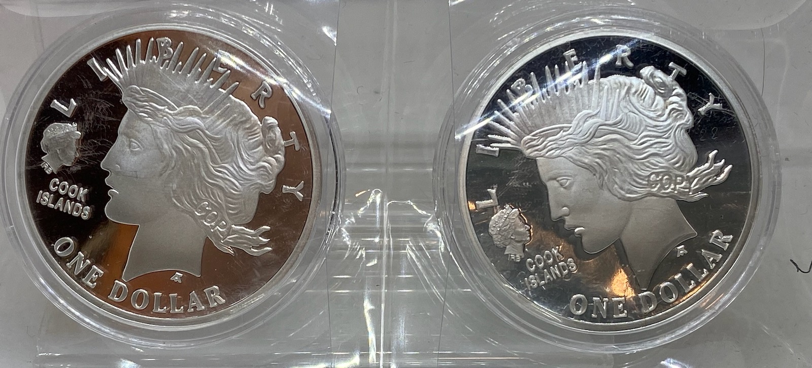 2021 Cook Islands 2 pc set of Morgan/Peace Dollar Commemorative Coins ...