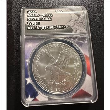 2021 ANACS-MS70 Silver Eagle Type II First Strike | Property Room
