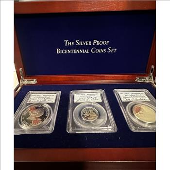 The Silver Proof Bicentennial Coins Set w/Certificate of Authenticity ...