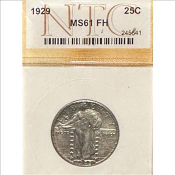 1929 NTC MS61 FH 25C - Coin | Property Room
