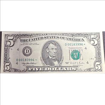 1995 $5 Star Note GEM BU | Property Room