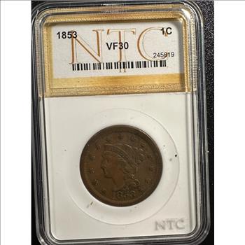 1853 NTC VF30 1C - Coin | Property Room