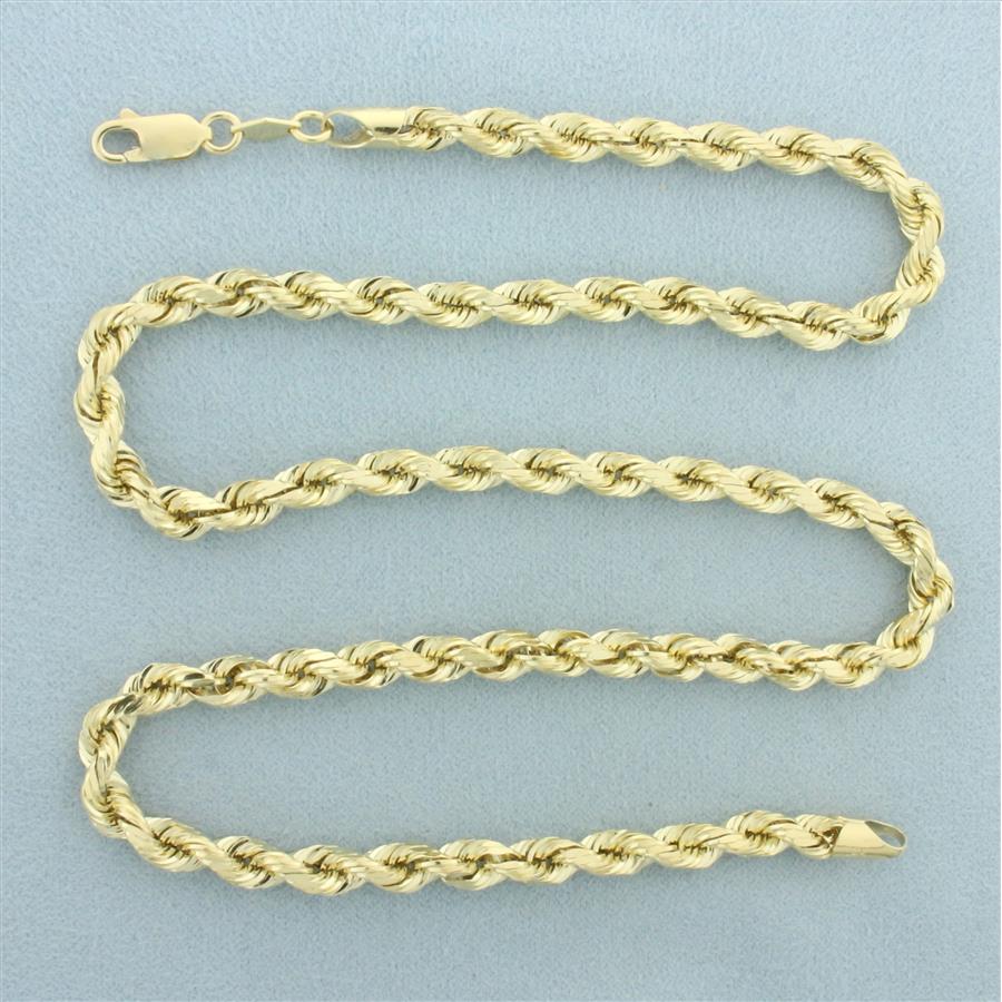 18 Inch Rope Link Chain Necklace in 14k Yellow Gold | Property Room
