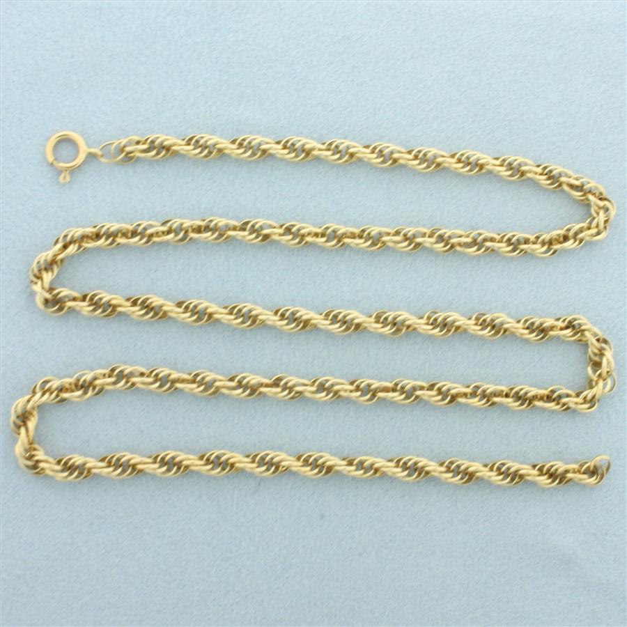 18 Inch Rope Link Chain Necklace in 14k Yellow Gold | Property Room