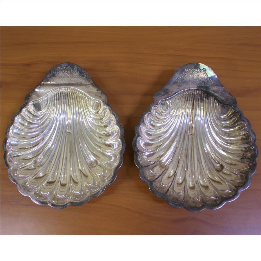 Antique Barker Brothers Fine English Silver Plated Heraldic Shell Bowls ...