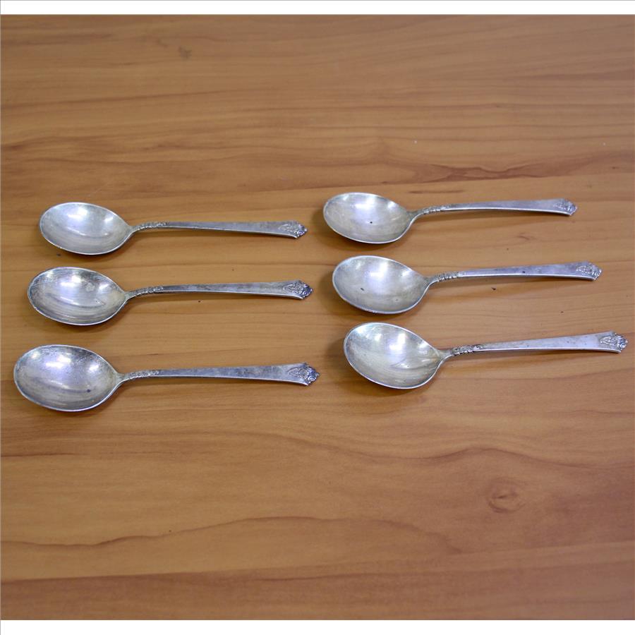 Royal Crest "Castle Rose" Sterling Silver Soup Spoons Set of 6 ...