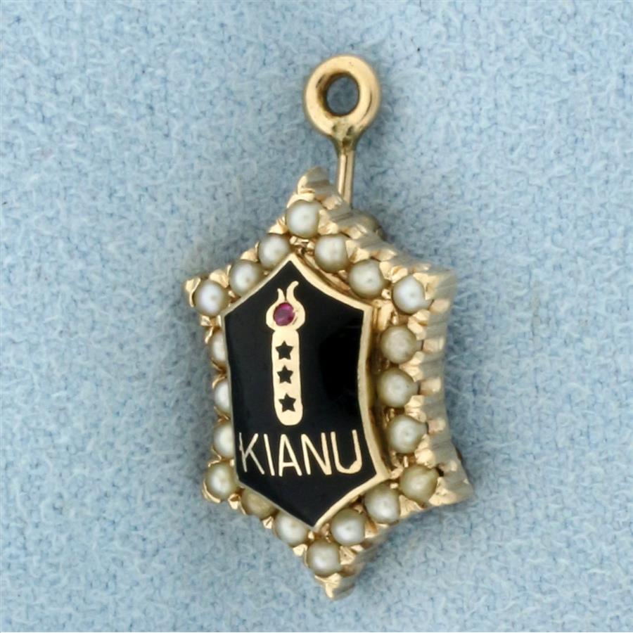 Vintage Kianu Chi Alpha Nu XAN Charm or Pendant in 10k Yellow Gold | Property Room