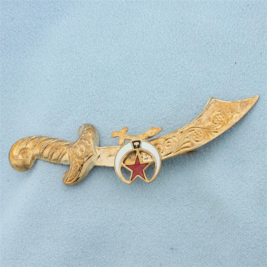 Vintage Masonic Freemason Shriner Sword Shaped Pin | Property Room
