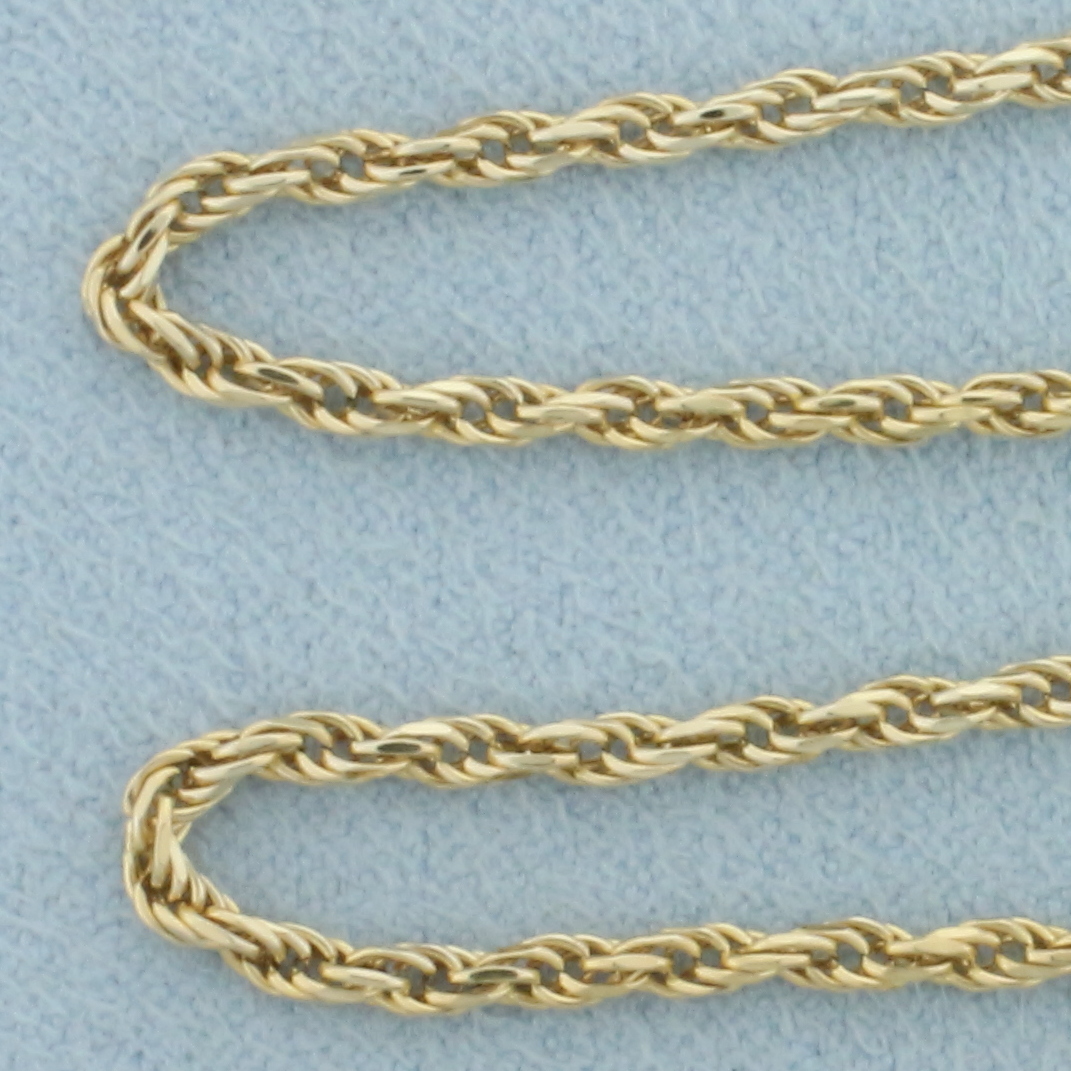 14.5 Inch Rope Link Chain Necklace in 14k Yellow Gold | Property Room