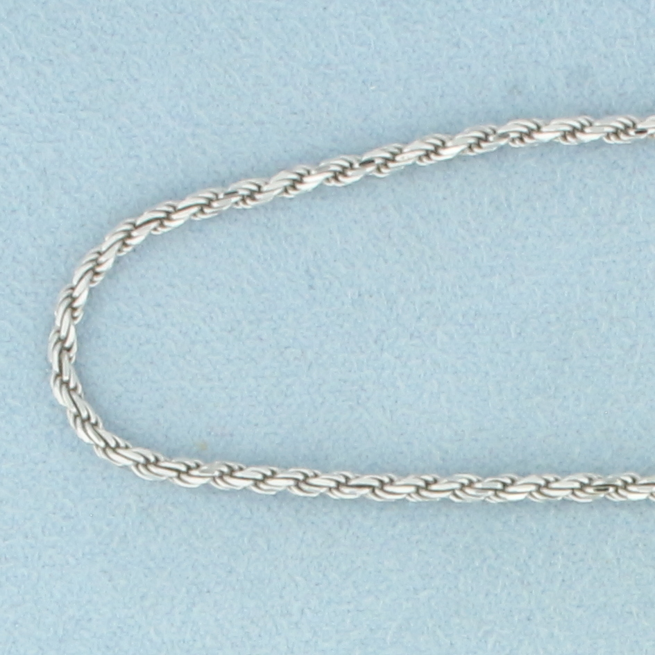 16 Inch Italian Rope Link Chain Necklace in 14k White Gold | Property Room