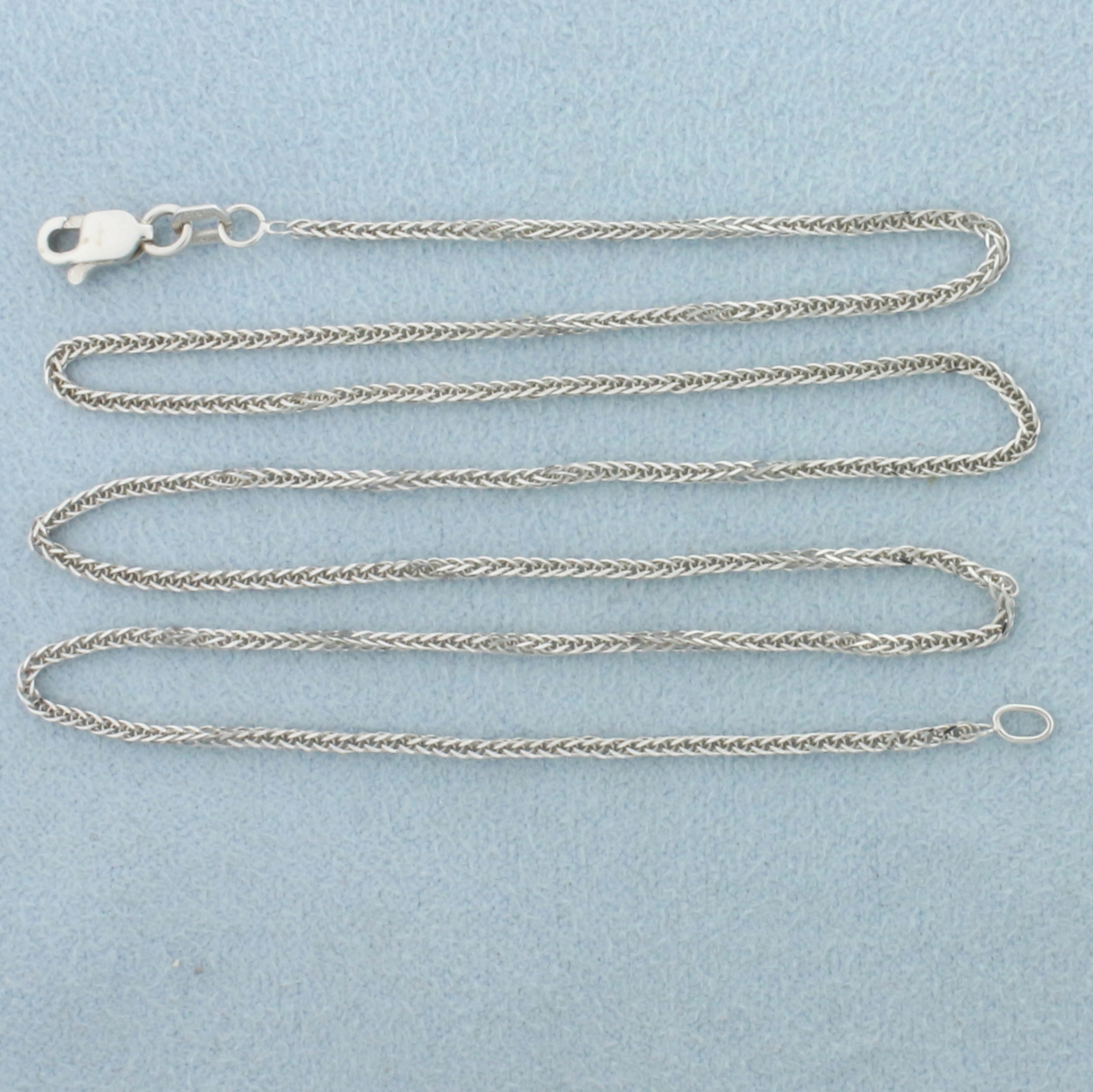 18 Inch Foxtail Link Chain Necklace in 14k White Gold | Property Room