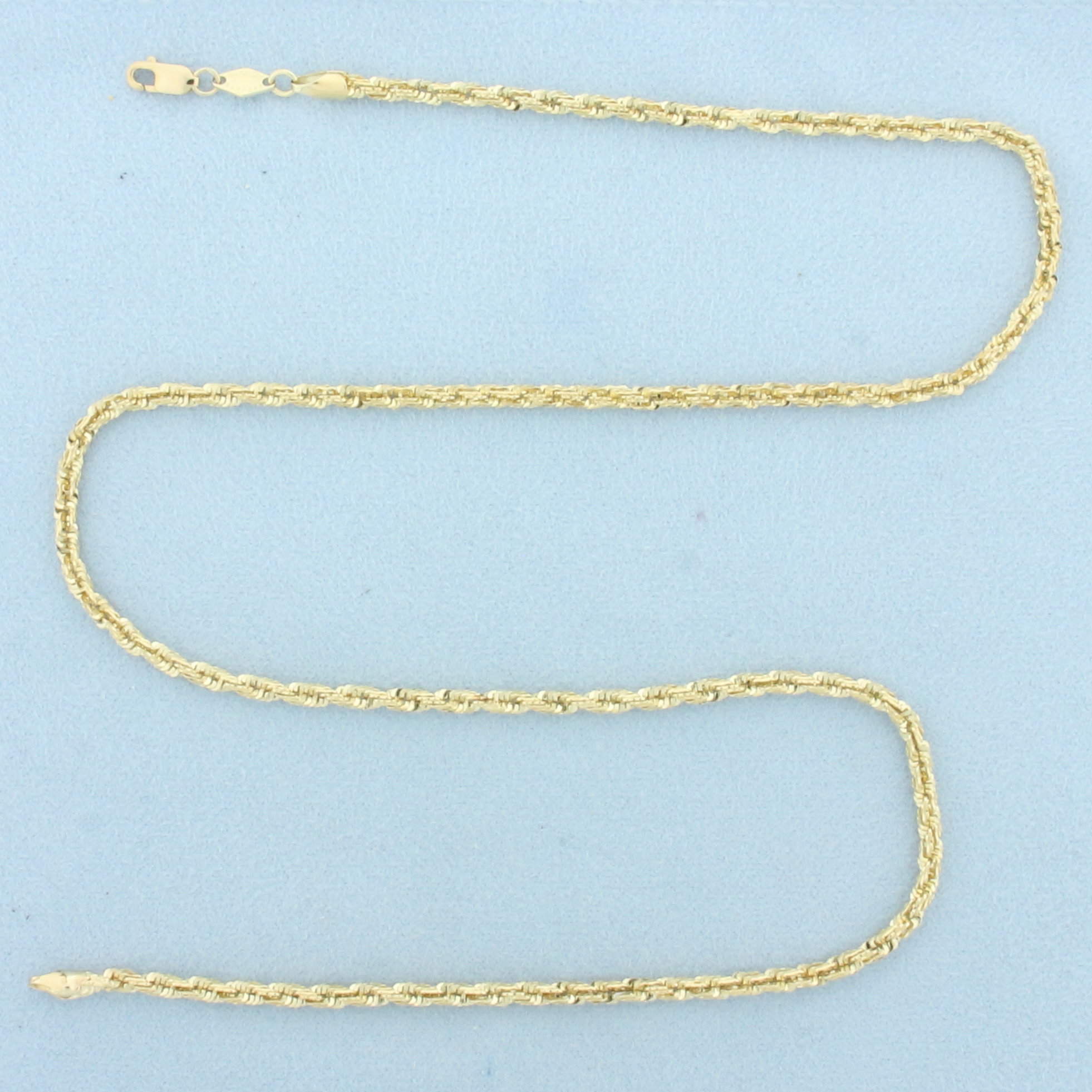 18 Inch Sparkle Rope Link Chain Necklace in 14k Yellow Gold | Property Room