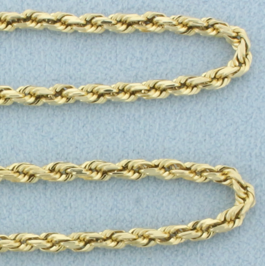 19 Inch Diamond Cut Rope Chain Necklace in 14k Yellow Gold | Property Room