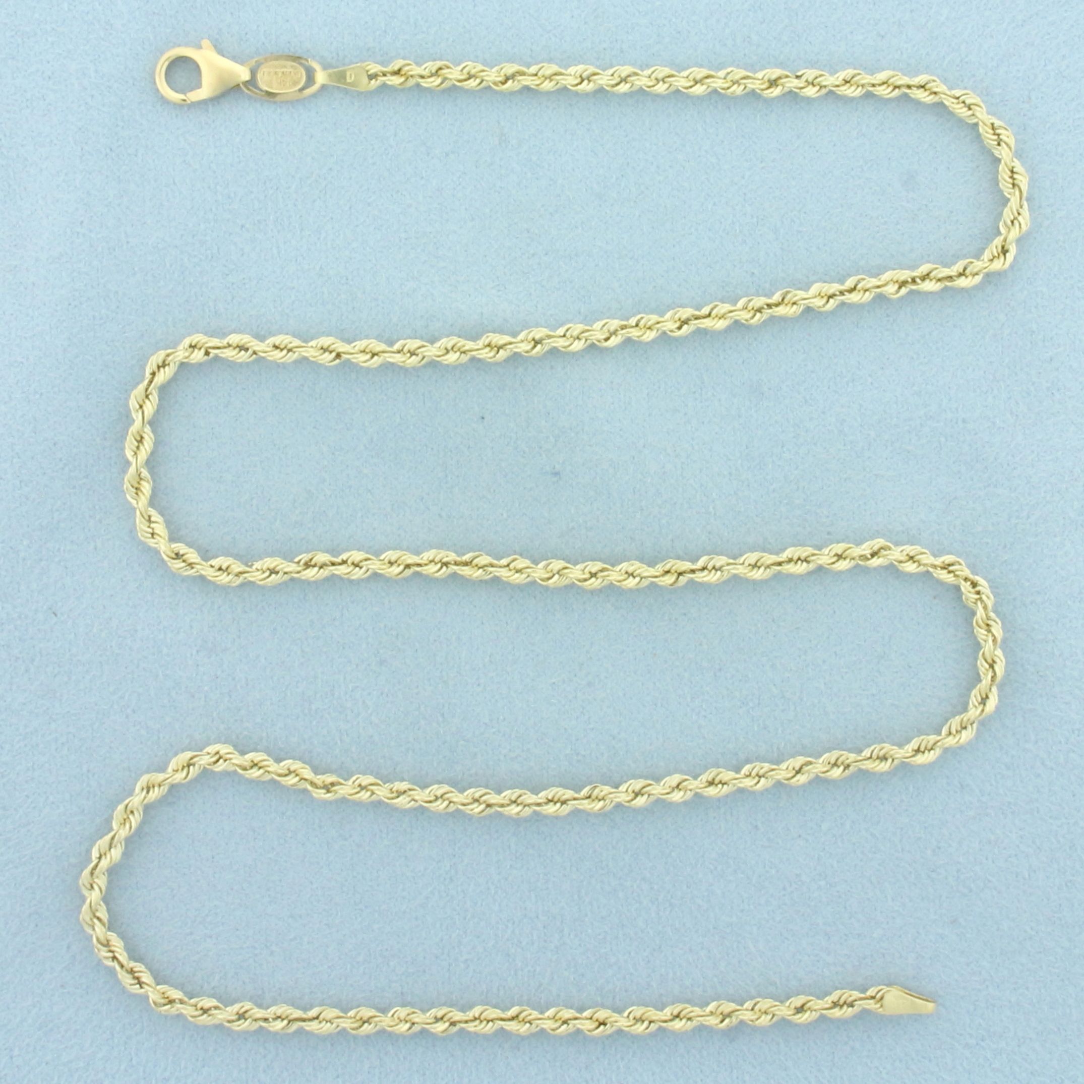 20 Inch Rope Link Chain Necklace in 14k Yellow Gold | Property Room