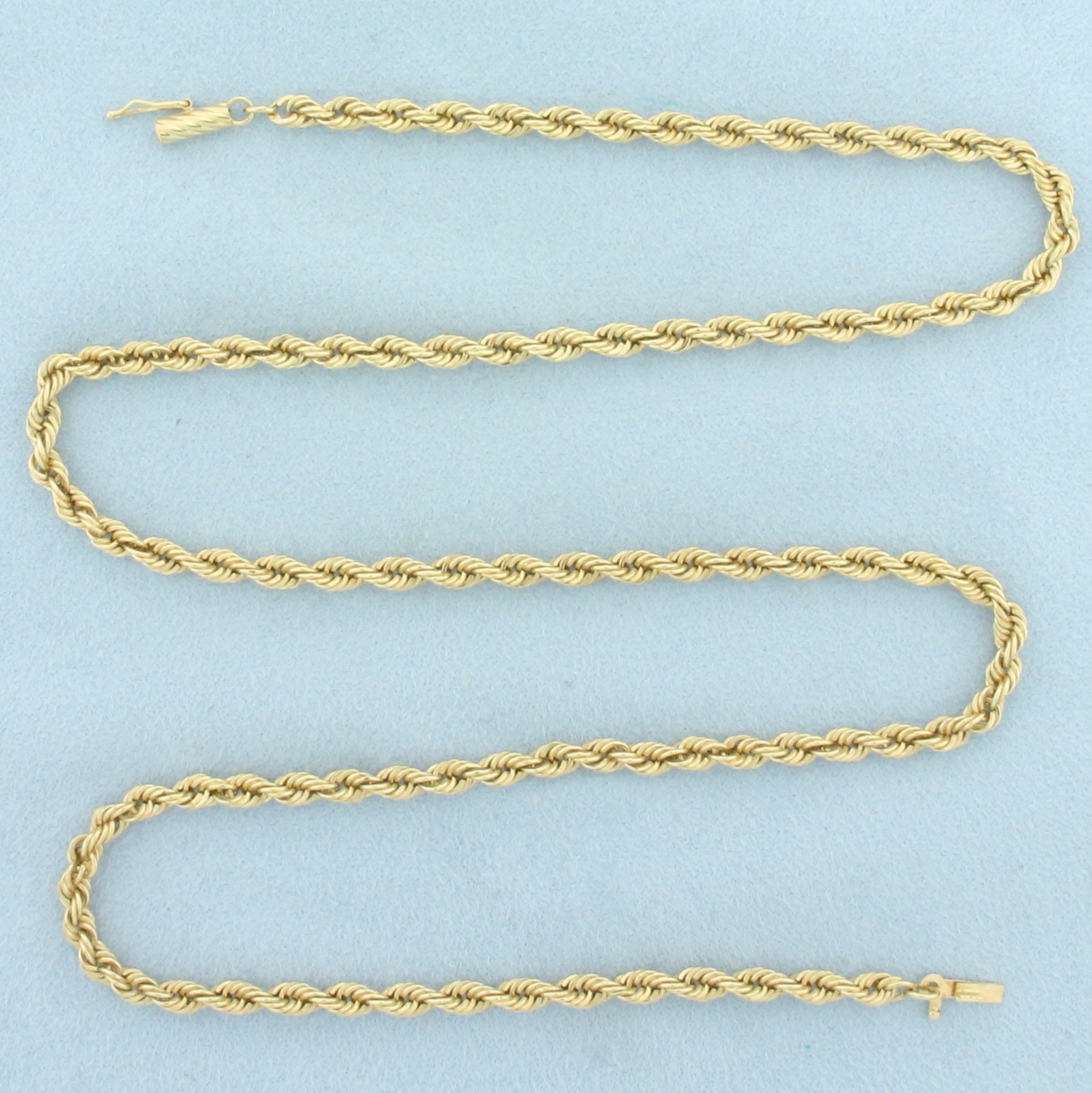 22 Inch Rope Link Chain Necklace in 14k Yellow Gold | Property Room