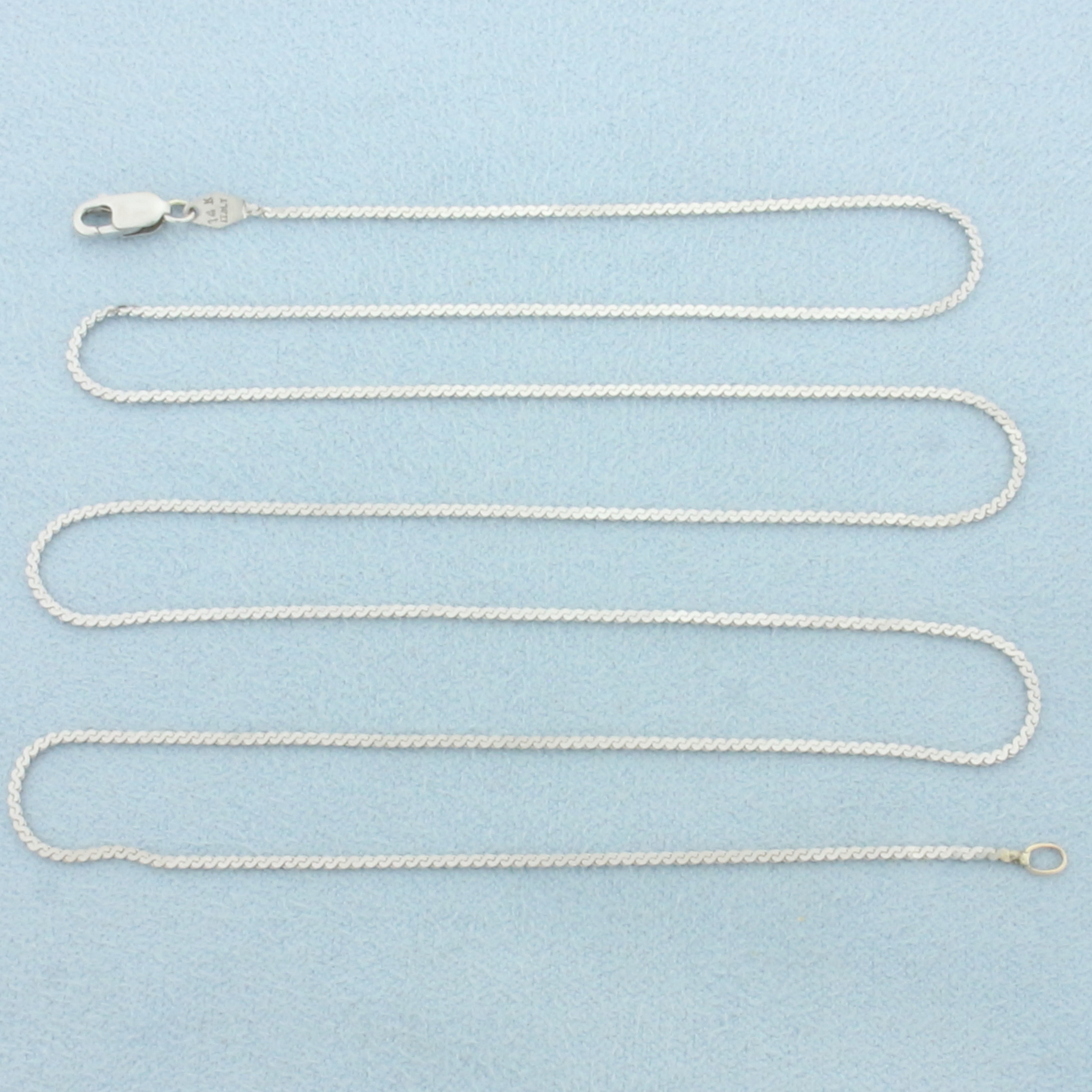 22 Inch S-Link Chain Necklace in 14k White Gold | Property Room