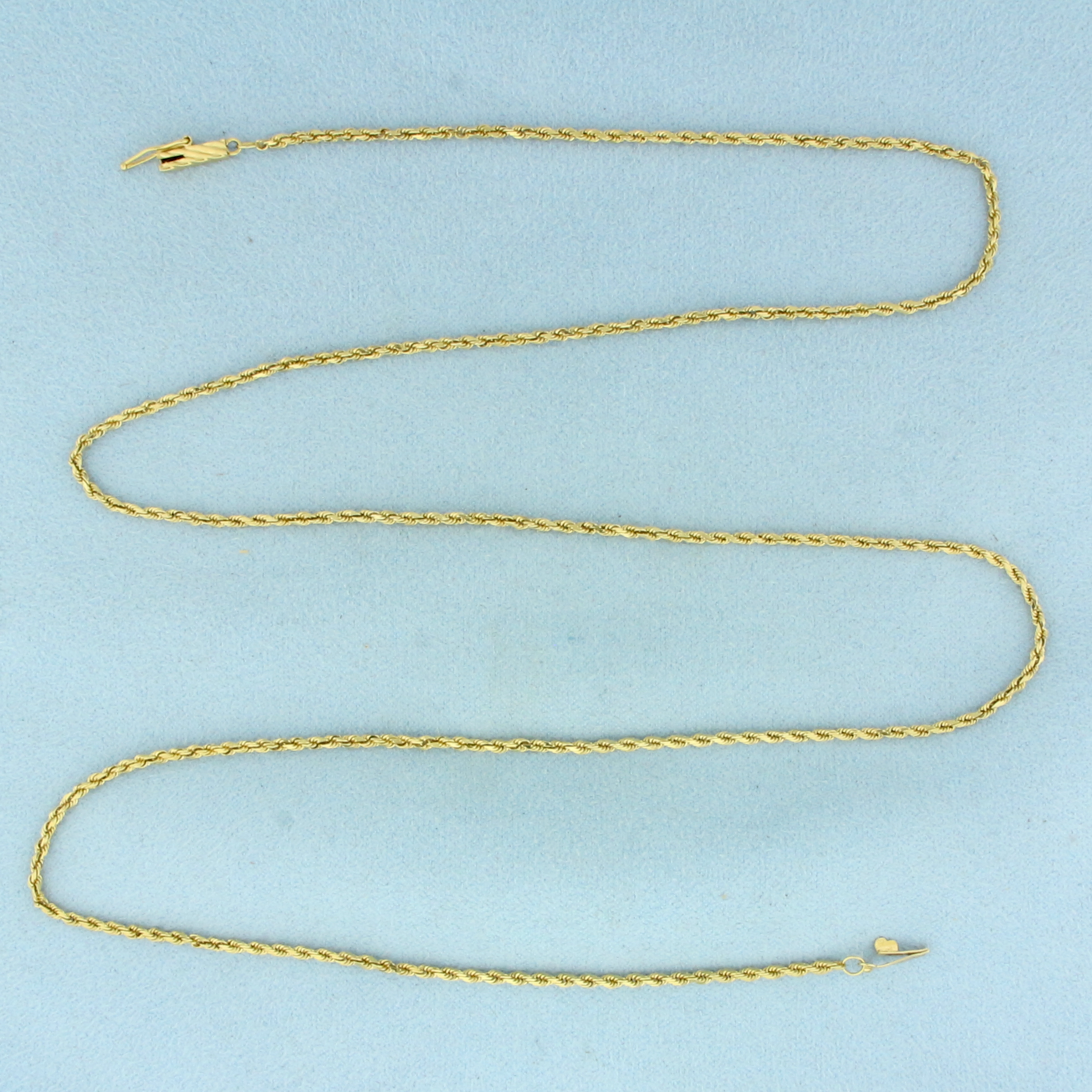 24 Inch Rope Link Chain Necklace in 14k Yellow Gold | Property Room