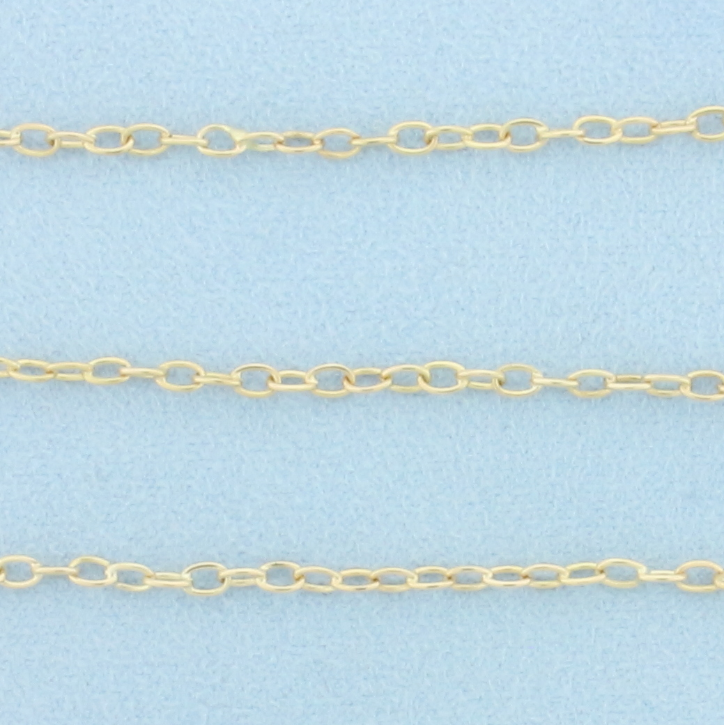 28 Inch Cable Link Chain Necklace in 18k Yellow Gold | Property Room