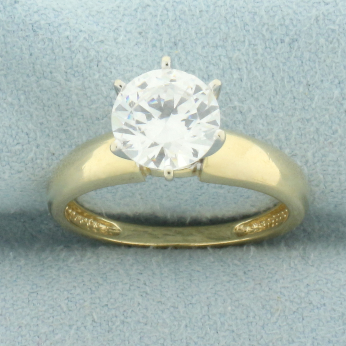 2ct CZ Solitaire Engagement Ring in 14k Yellow Gold | Property Room