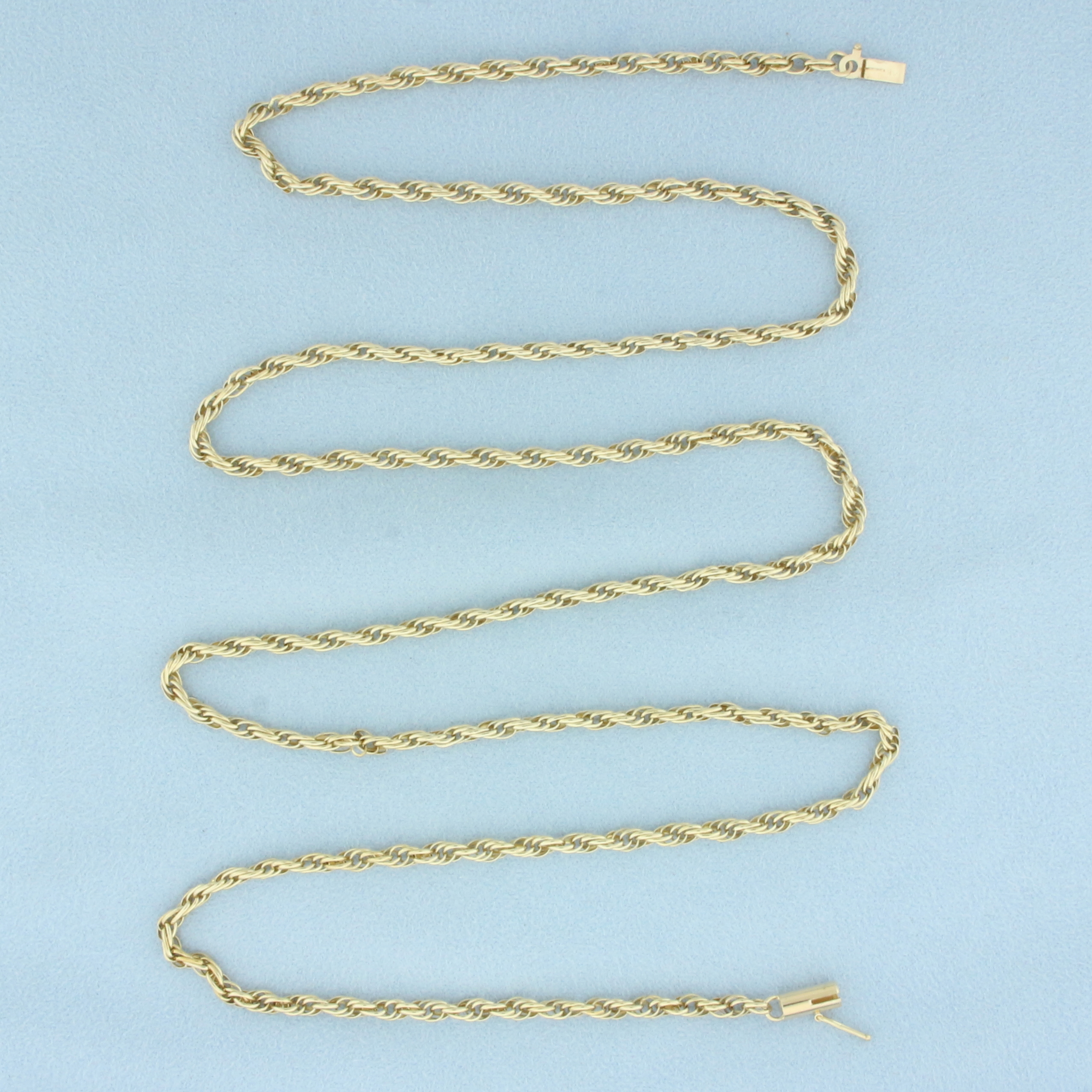 34 Inch Rope Link Chain Necklace in 14k Yellow Gold | Property Room