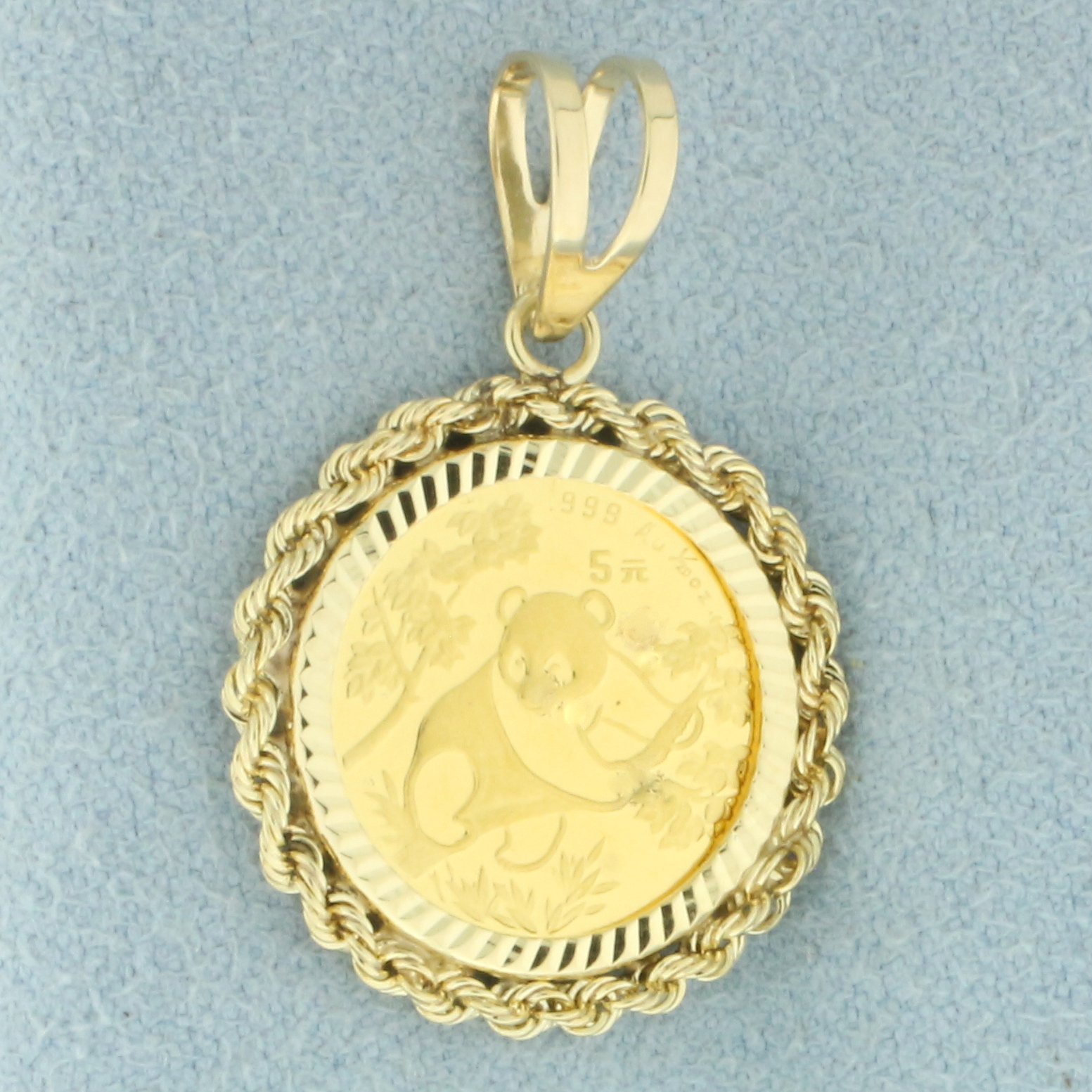 5 Yuan Panda Coin Pendant in 14k Yellow Gold | Property Room