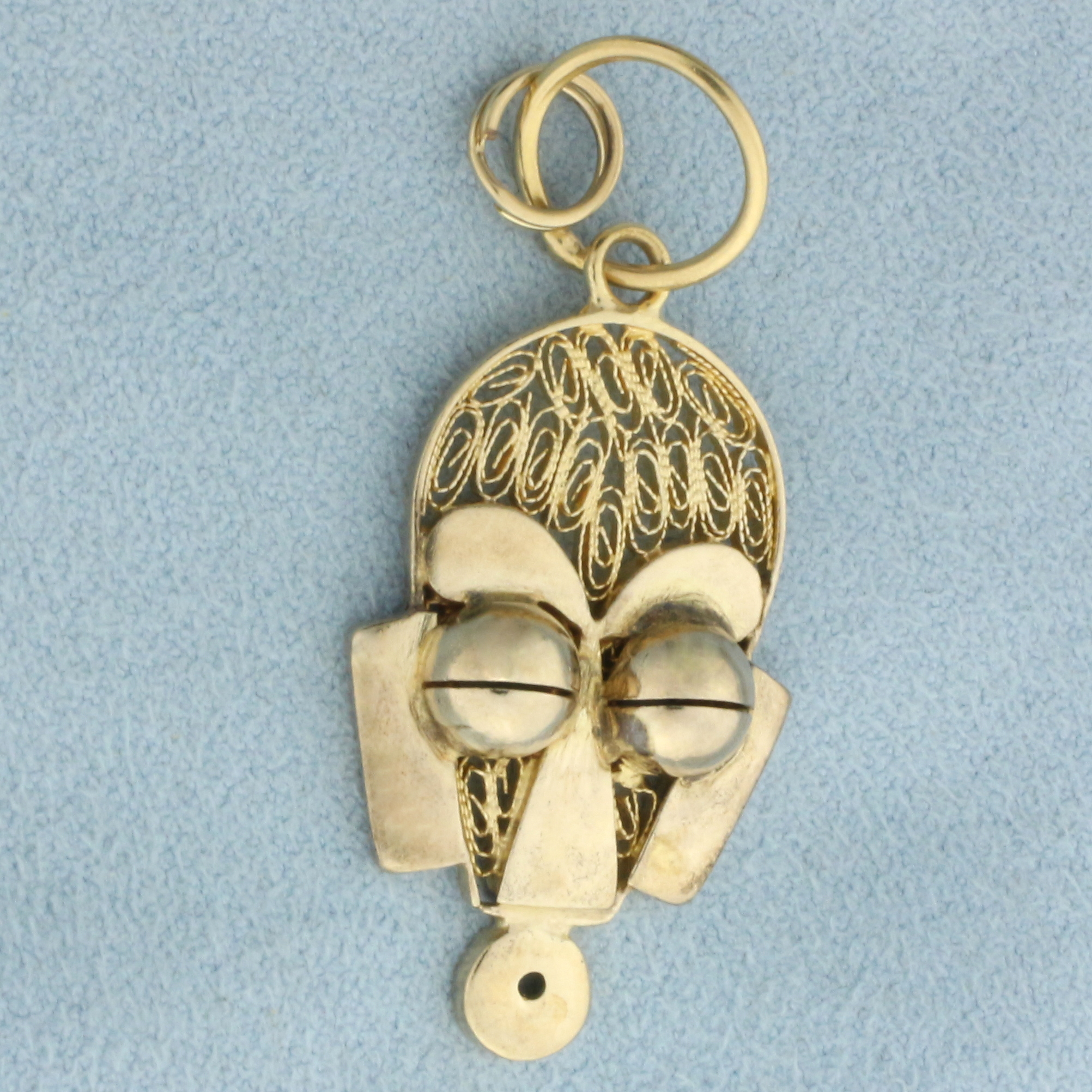 African Mask Charm or Pendant in 18k Yellow Gold | Property Room