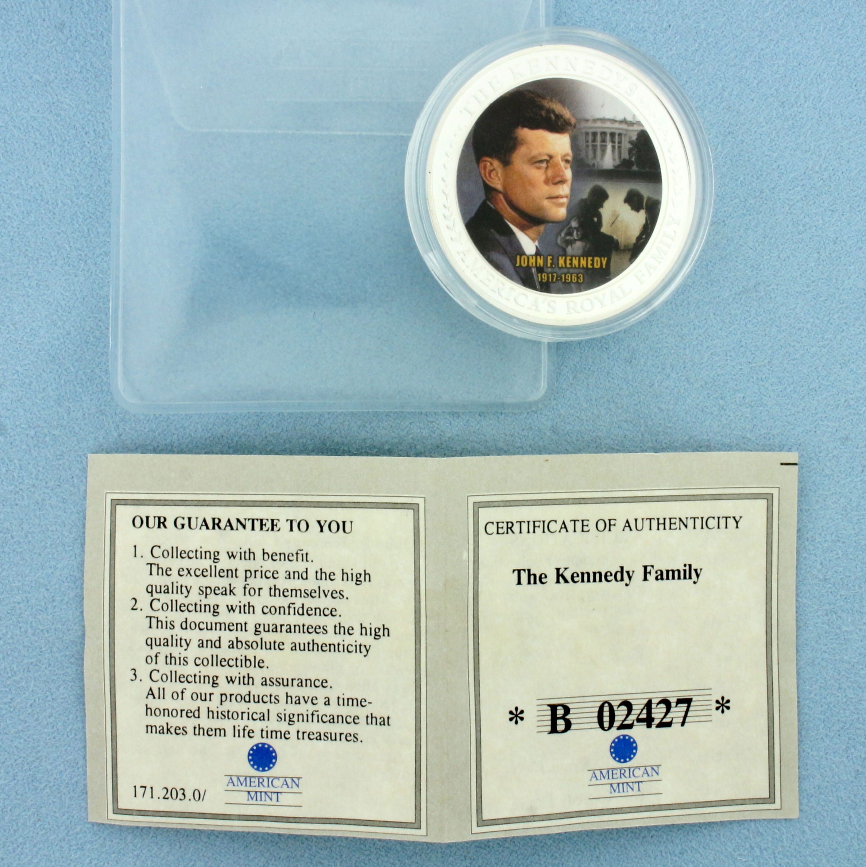 American Mint The Kennedy Family John F Kennedy Proof Coin with COA ...