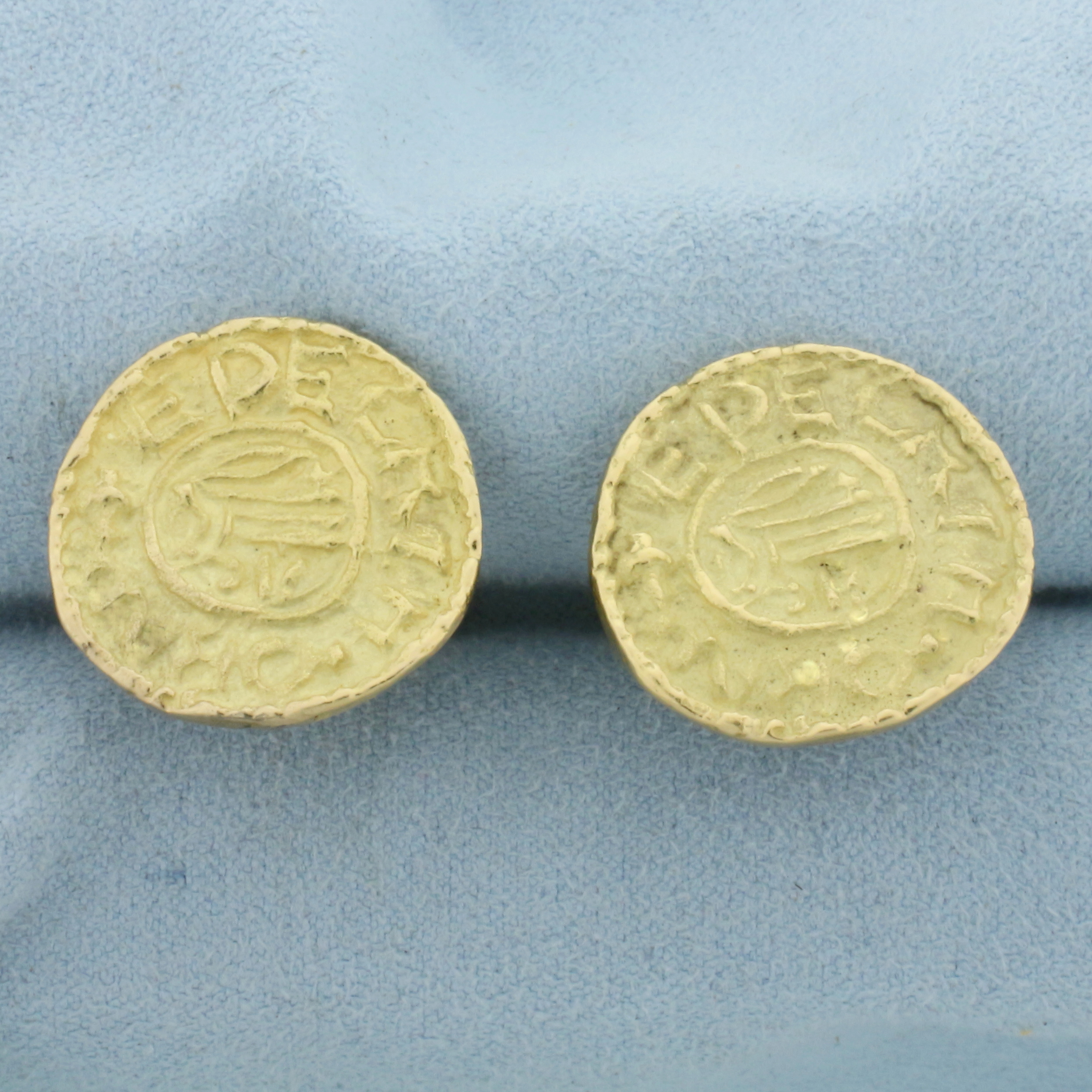 Ancient Greek Coin Cufflinks in 18k Yellow Gold | Property Room