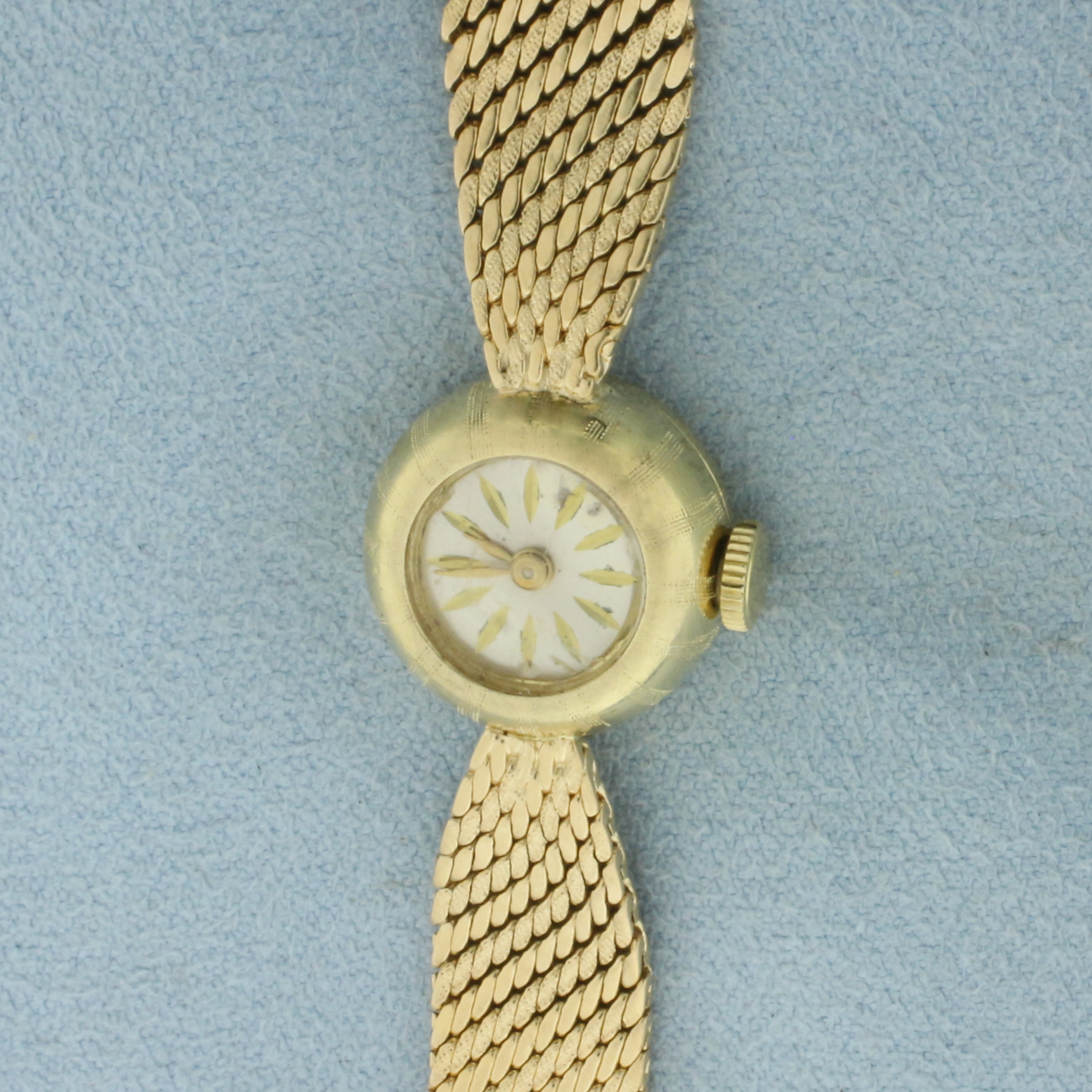 Antique Eloga Swiss Wind Up Ladies Dress Watch in Solid 14k Yellow Gold ...