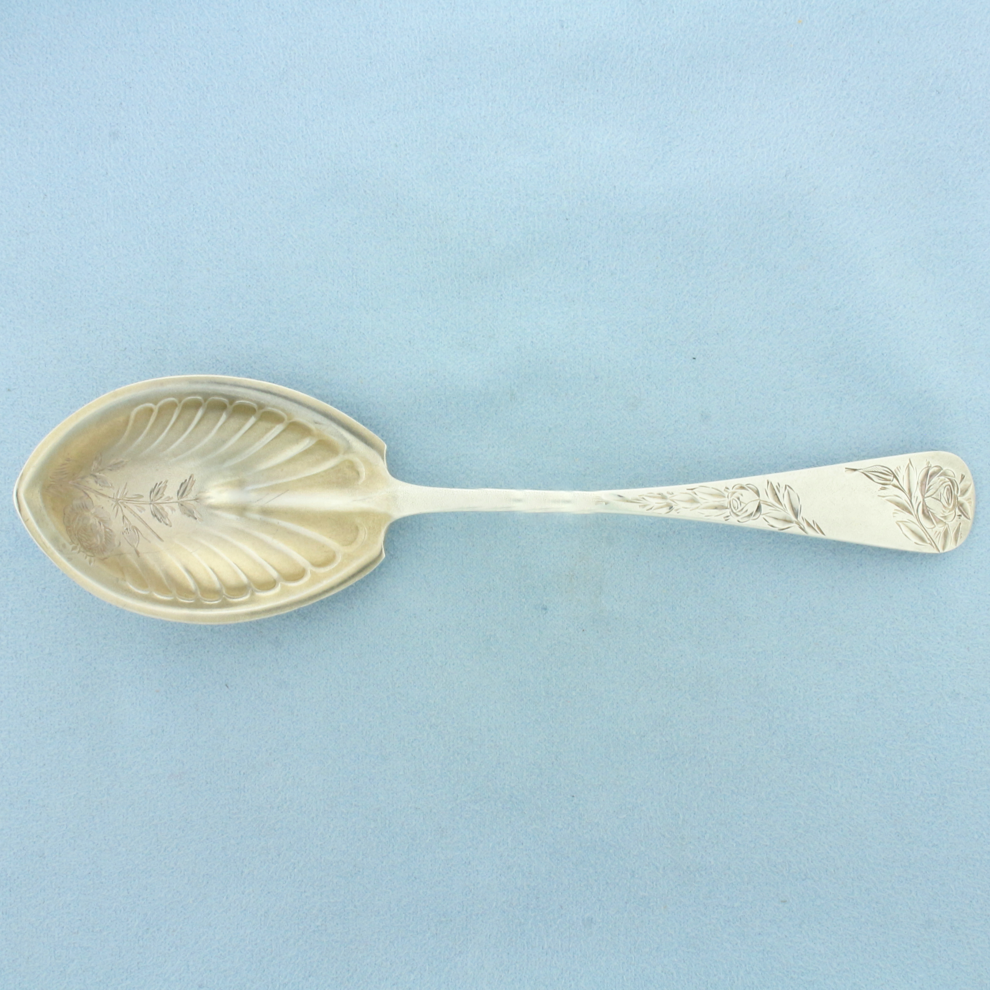 Antique Gorham Jac Rose Bright Cut Sterling Silver Sugar Spoon ...