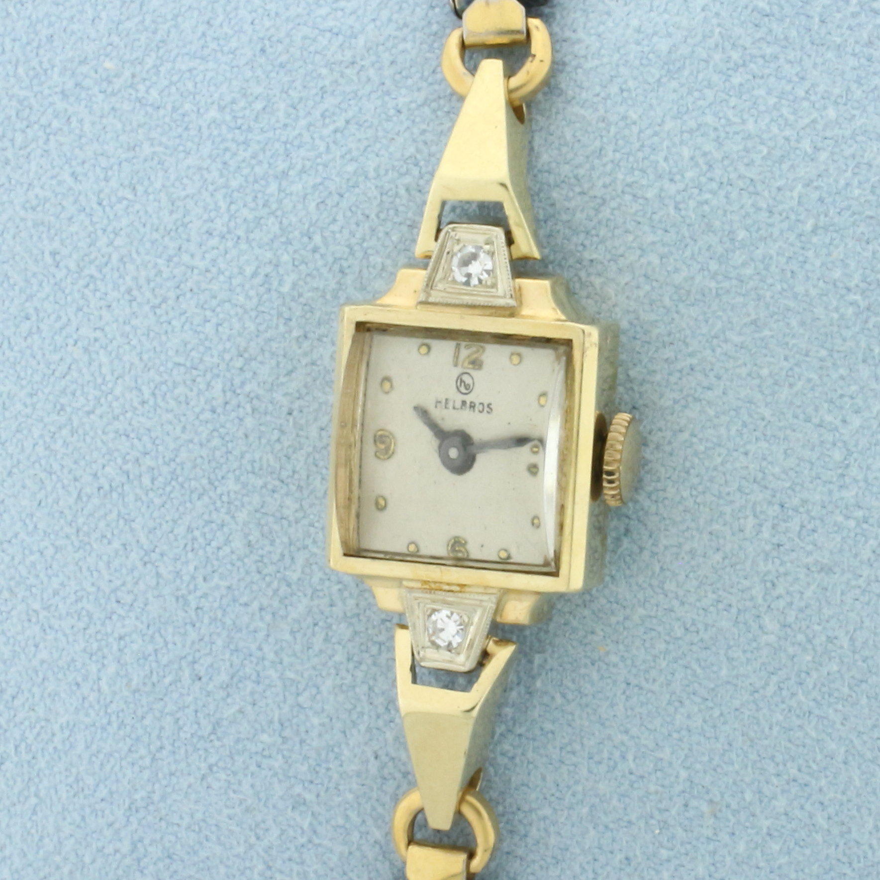 Antique Helbros Diamond Ladies Watch in 14k Yellow Gold Case | Property ...
