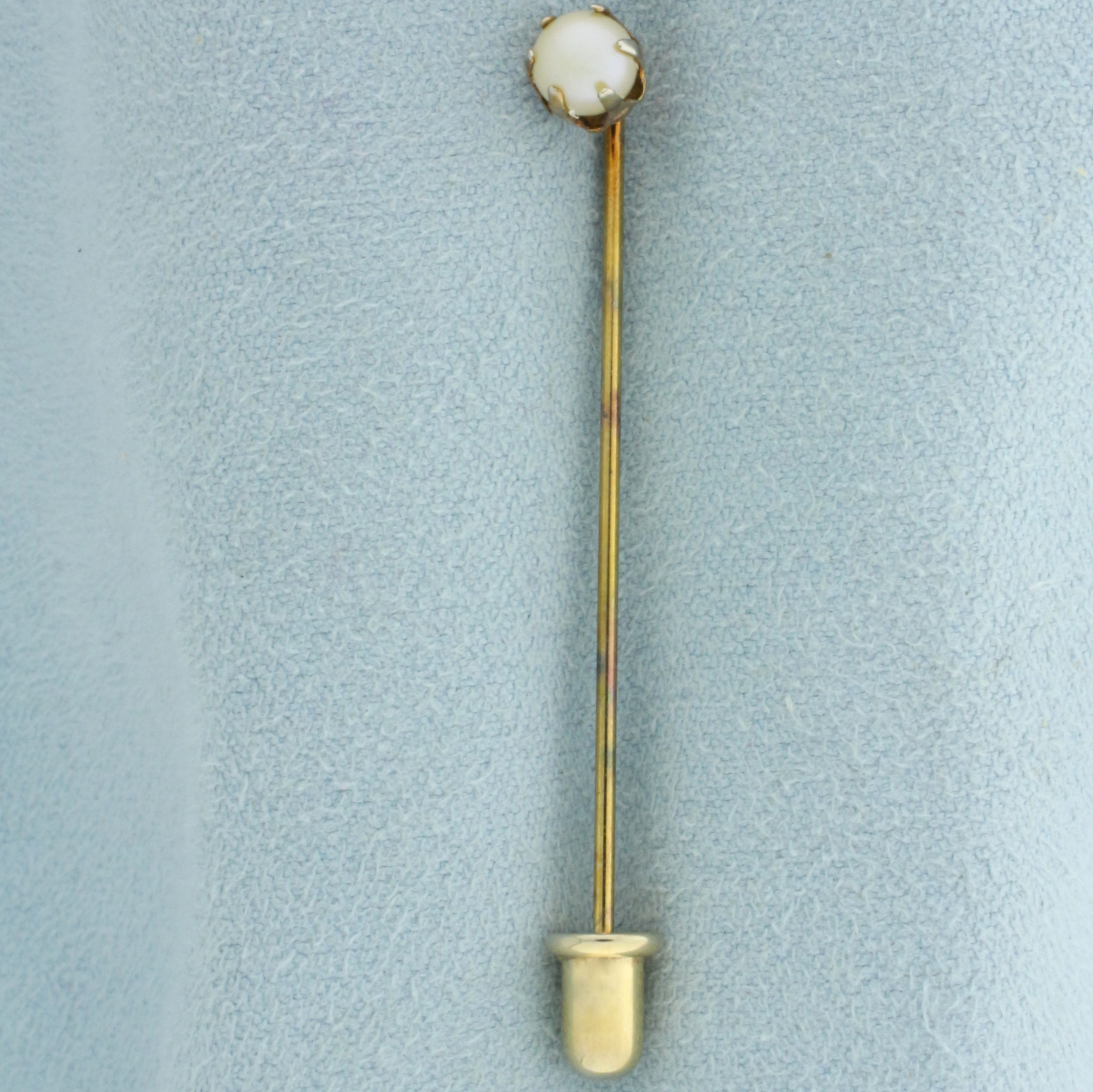 Antique Pearl Stick Pin in 14k Yellow Gold | Property Room