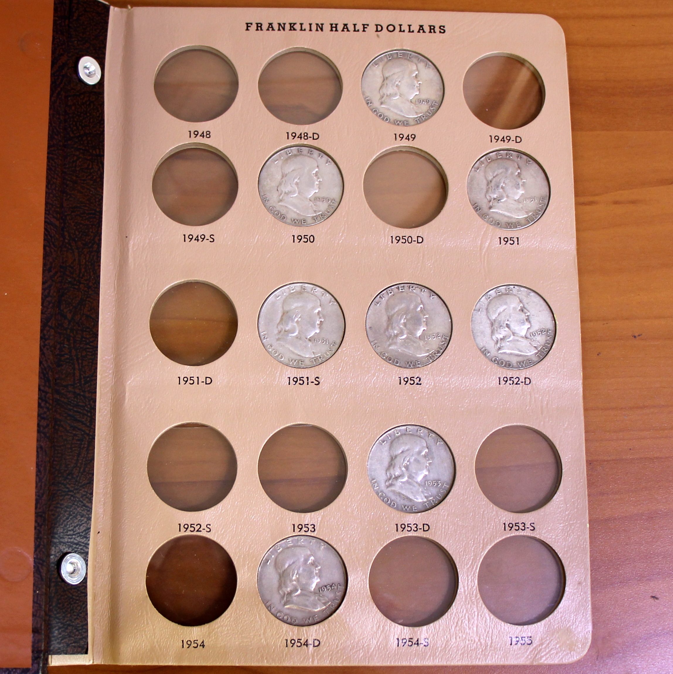 Benjamin Franklin Silver Half Dollar Coin Album | Property Room