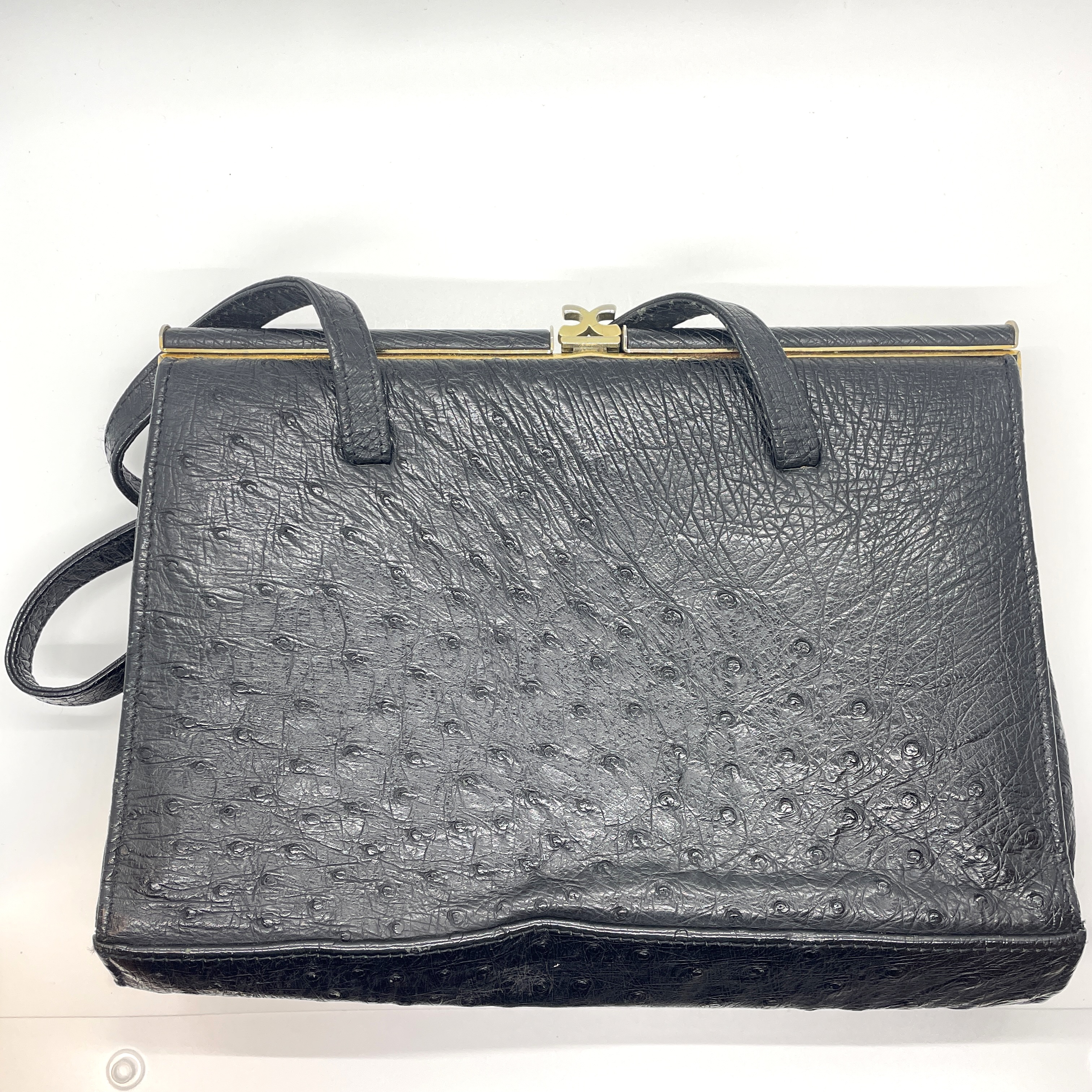 Birk's 1960's Black Ostrich Leather Bag | Property Room