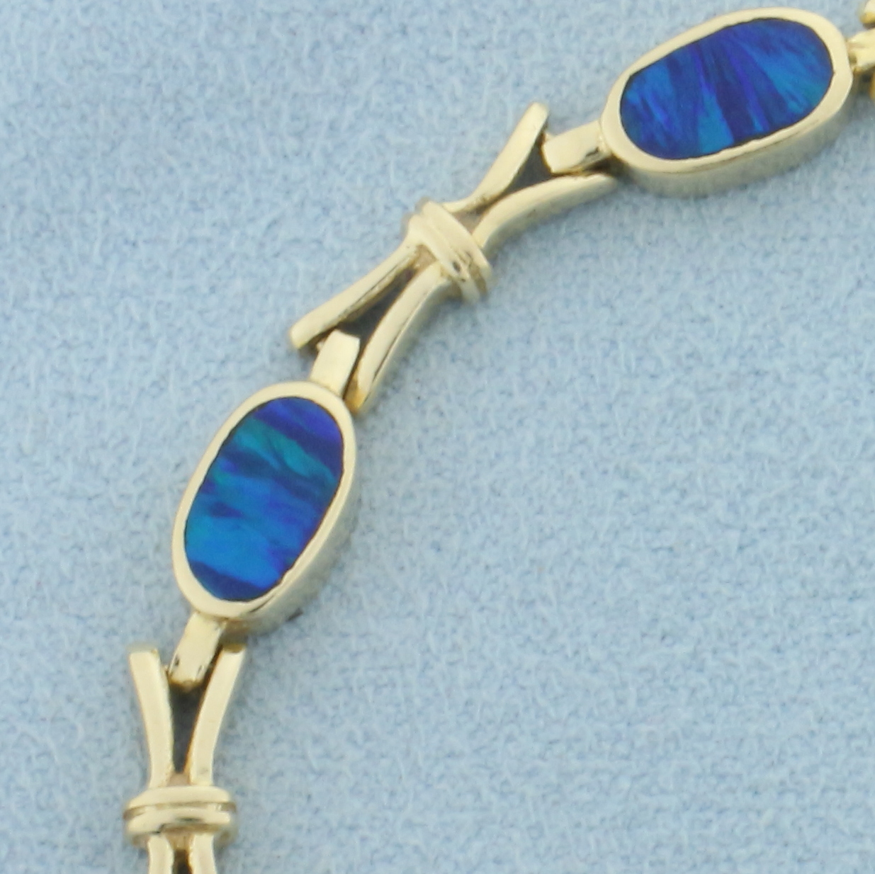 Black Opal Inlay Bracelet in 14k Yellow Gold | Property Room