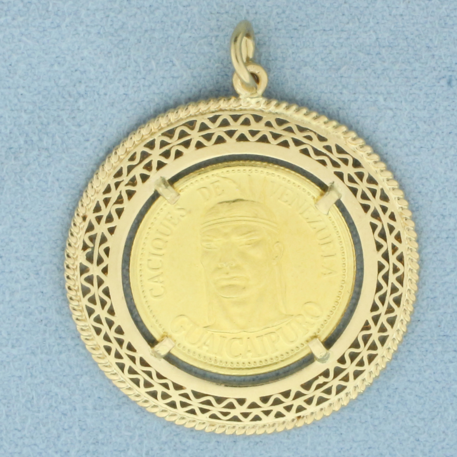 Caciques de Venezuela Guaicaipuro Gold Coin Pendant | Property Room