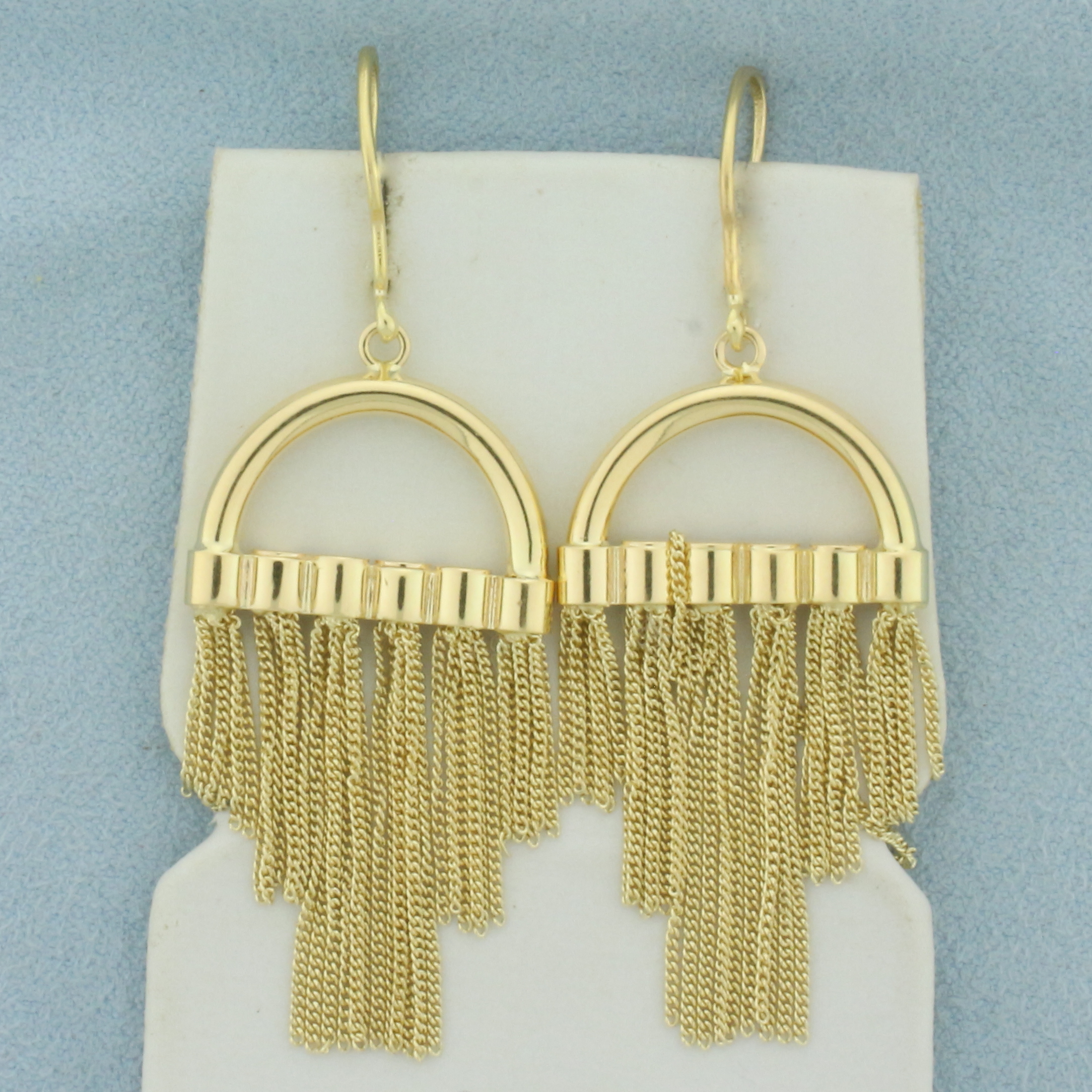Chain Fringe Dangle Earrings in 18k Yellow Gold | Property Room