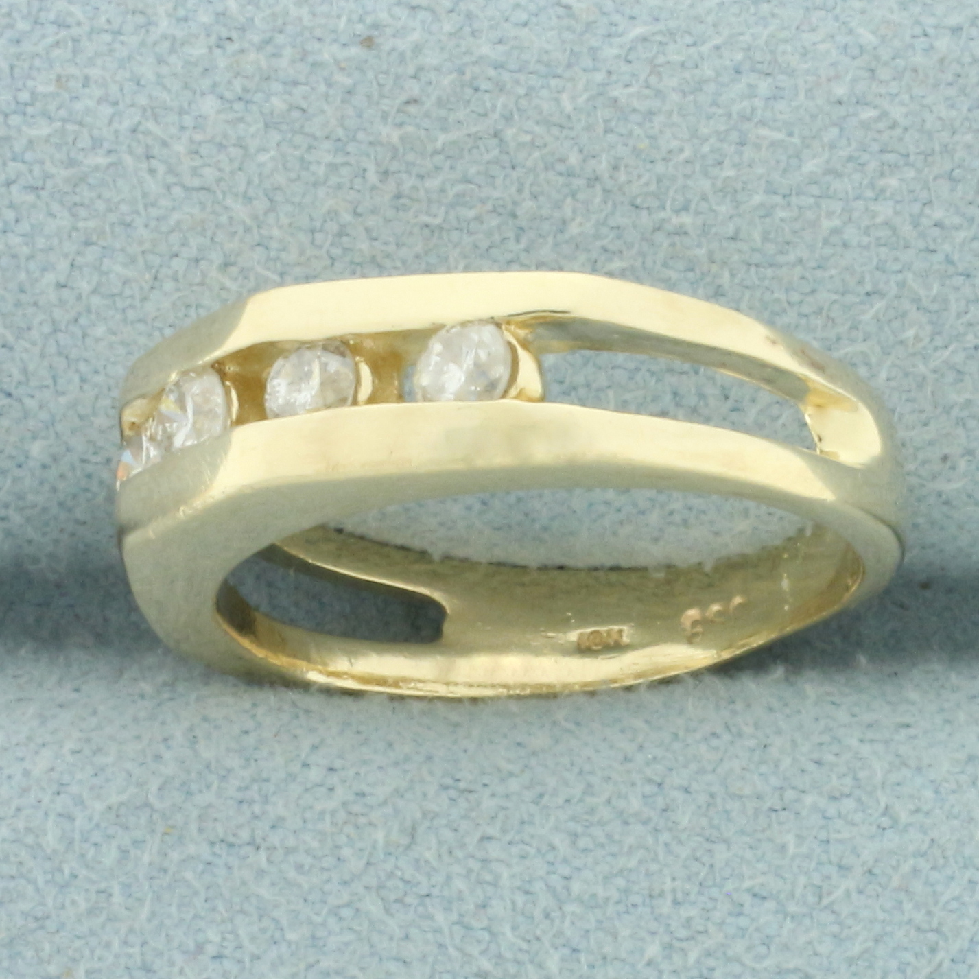 Channel Set 5 Stone Diamond Ring in 10k Yellow Gold | Property Room