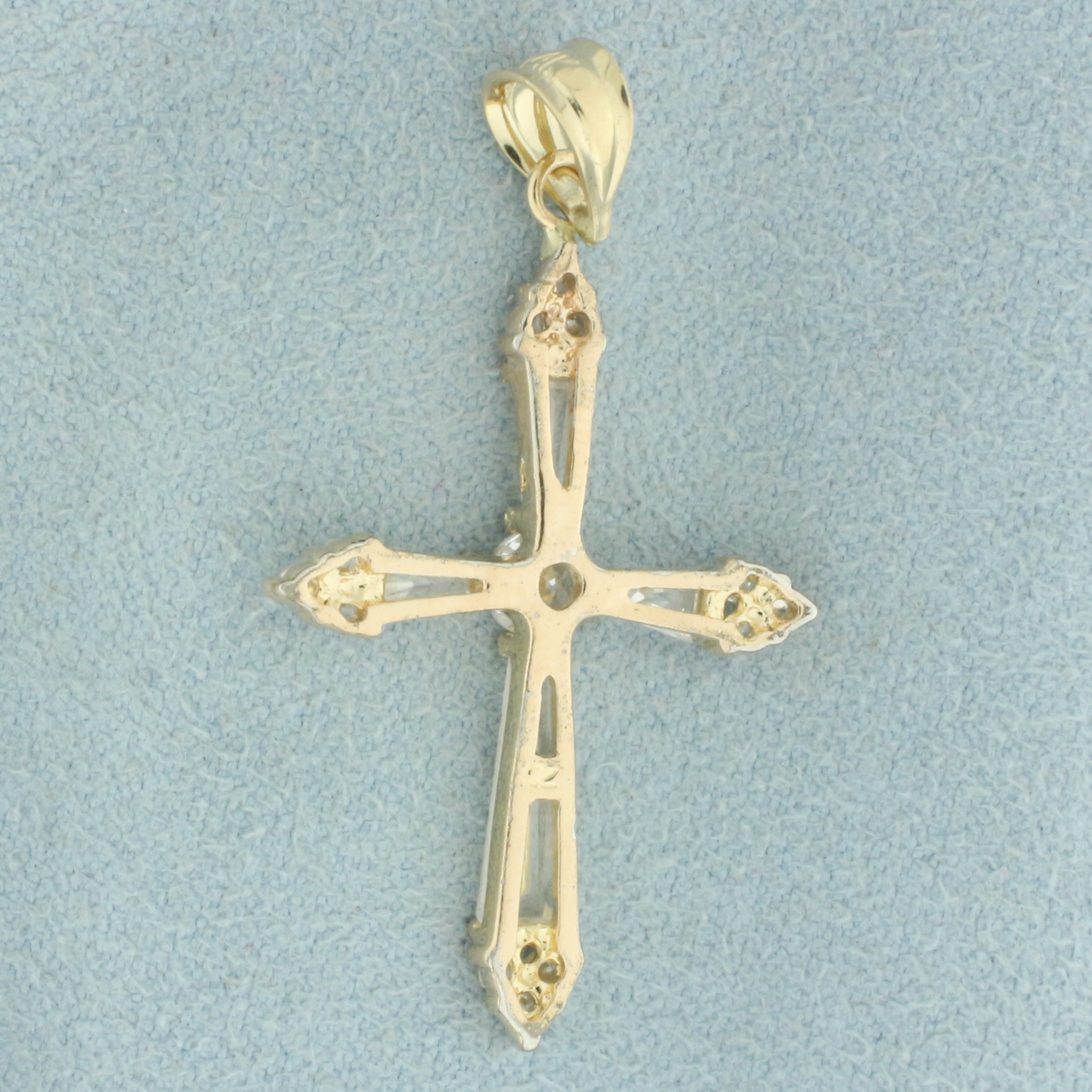 CZ Cross Pendant in 14k Yellow Gold | Property Room