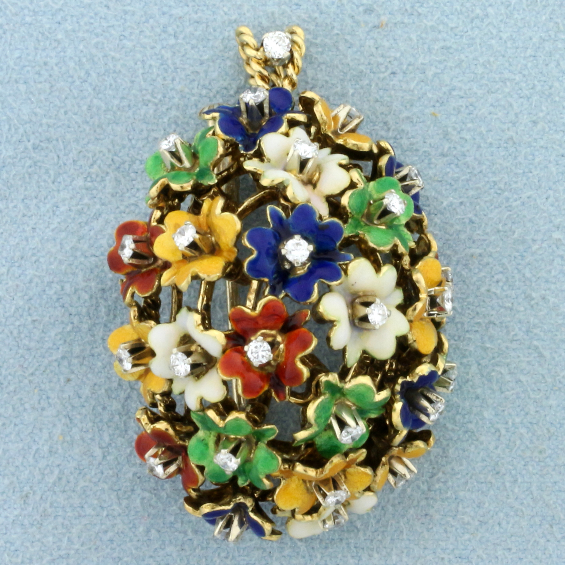 Designer Carlo Barberis of Giovanni Barberis Enamel and Diamond Flower ...