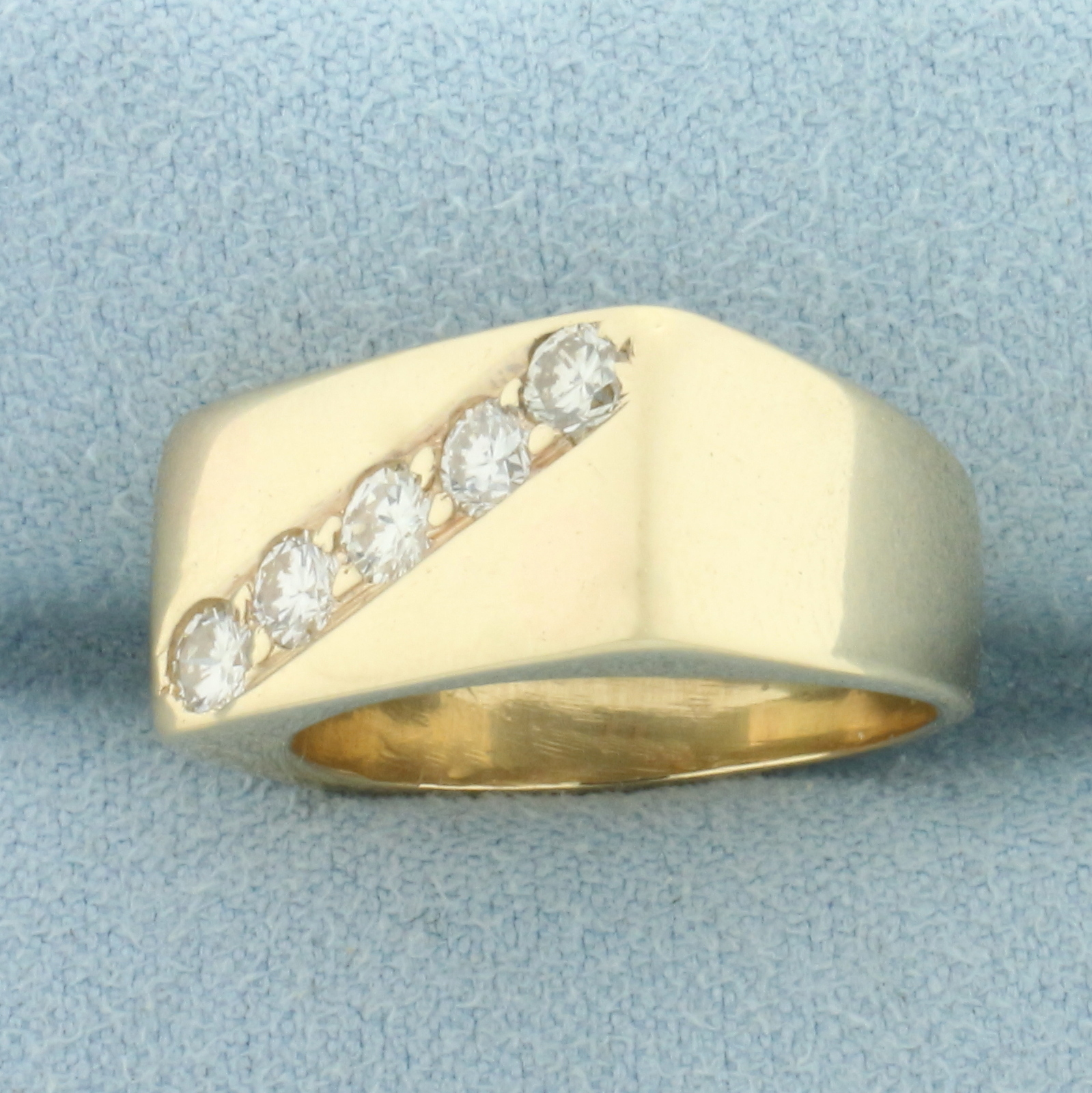Diagonal Diamond 5-Stone Ring in 14k Yellow Gold | Property Room
